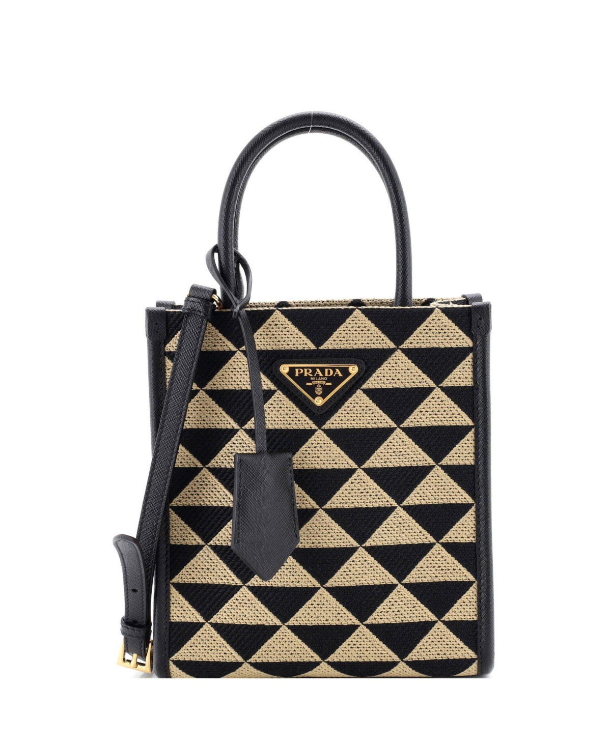 Click here for Pre-Owned Prada Mini Symbole Shopper Tote Jacquard... prices