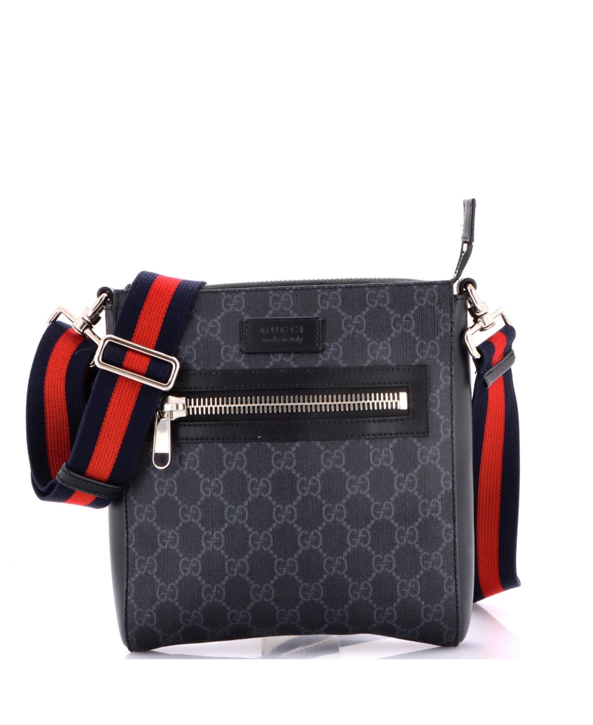 Click here for Pre-Owned Gucci Small Web Strap Front Zip Messenge... prices