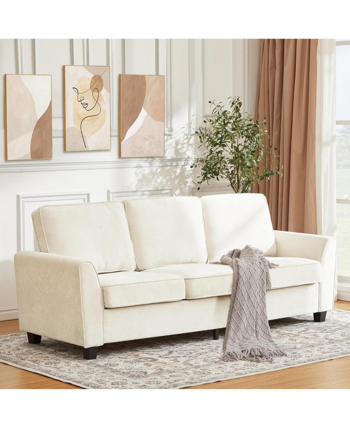 Click here for gaomon Modern Comfy 3 Seater Sofa Couch with Mediu... prices