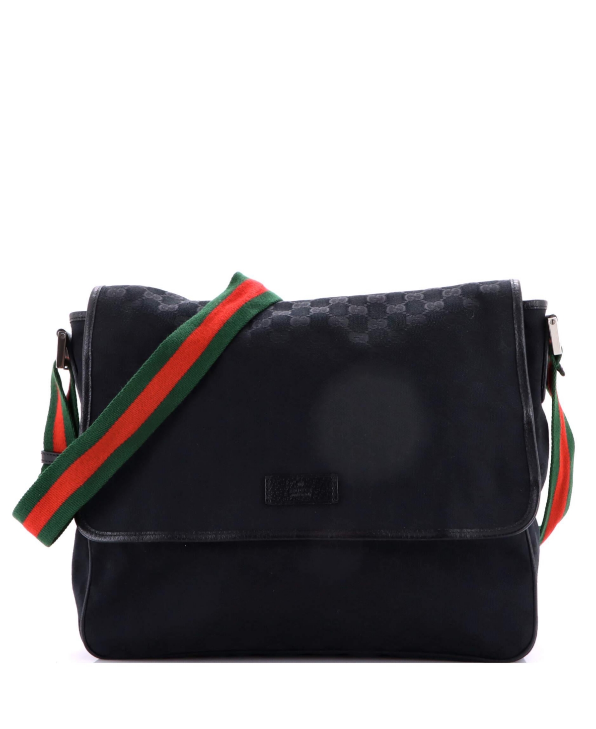 Click here for Pre-Owned Gucci Medium Web Strap Flap Messenger Gg... prices
