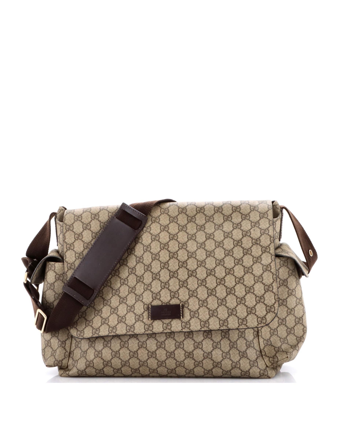 Click here for Pre-Owned Gucci Diaper Bag Gg Coated Canvas - Brow... prices