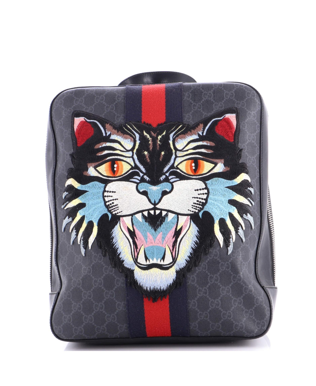 Click here for Pre-Owned Gucci Medium Angry Cat Web Backpack Gg C... prices