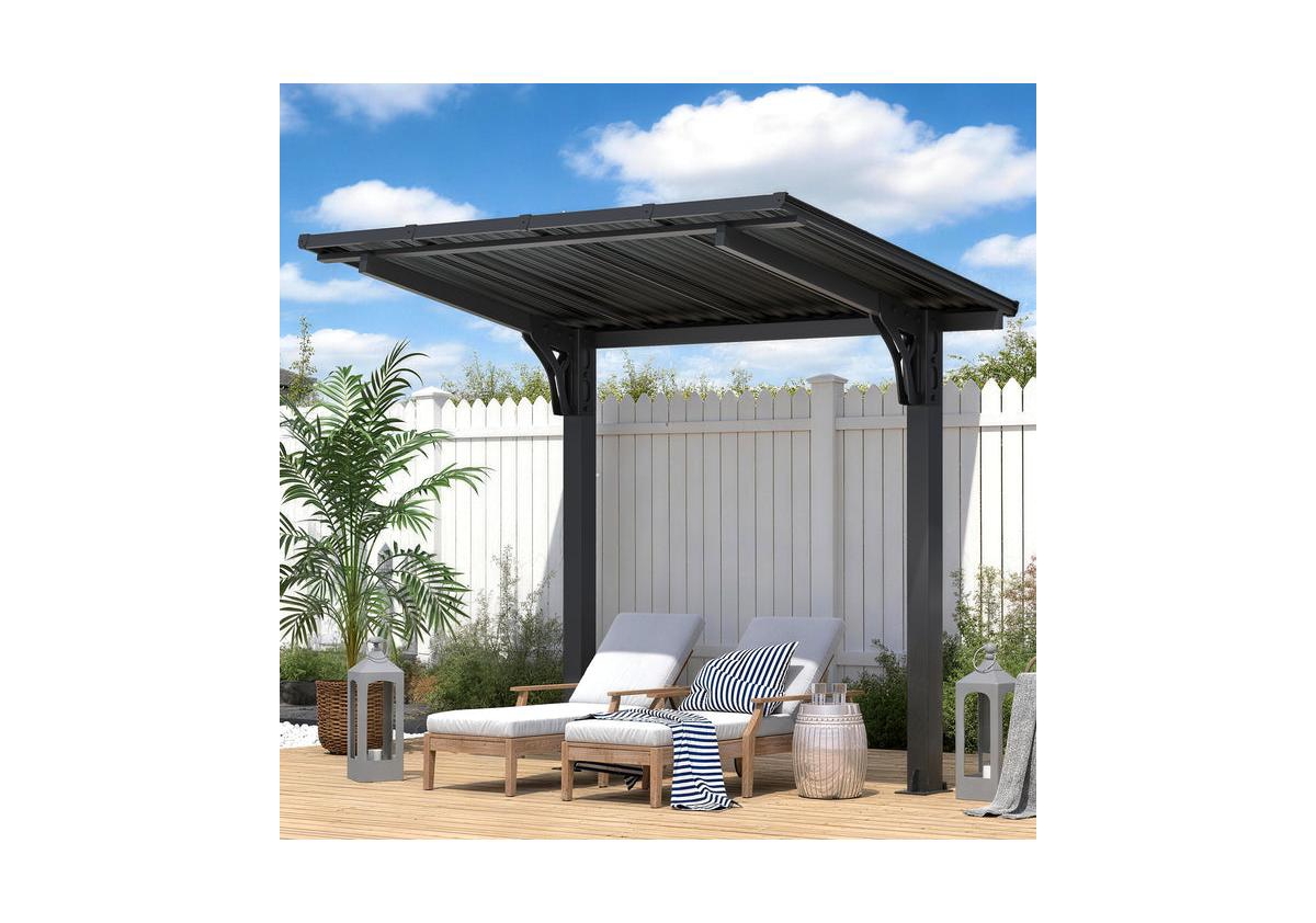 Click here for Aecojoy 8 x 5 Lean to Grill Gazebo Hardtop Outdoor... prices