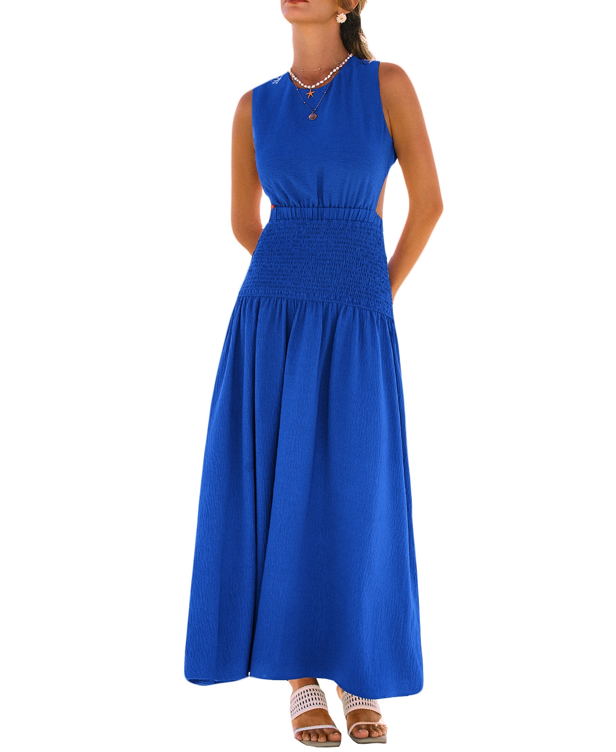 Click here for Cupshe Womens Crew Neck Pull-On Unlined Vacation D... prices