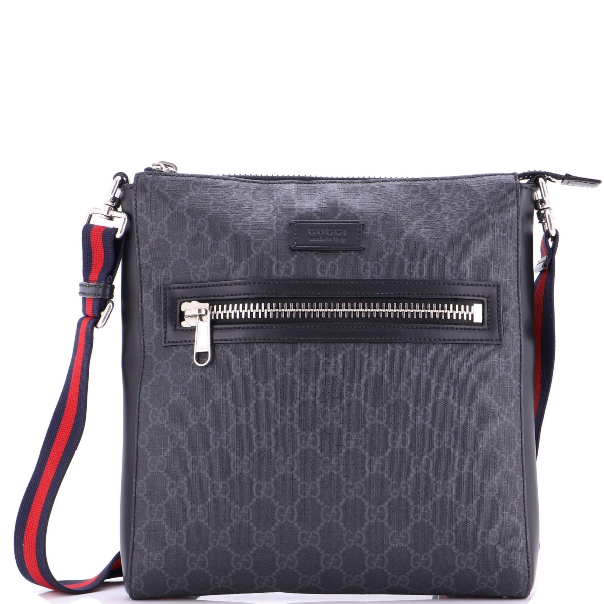 Click here for Pre-Owned Gucci Medium Web Strap Front Zip Messeng... prices