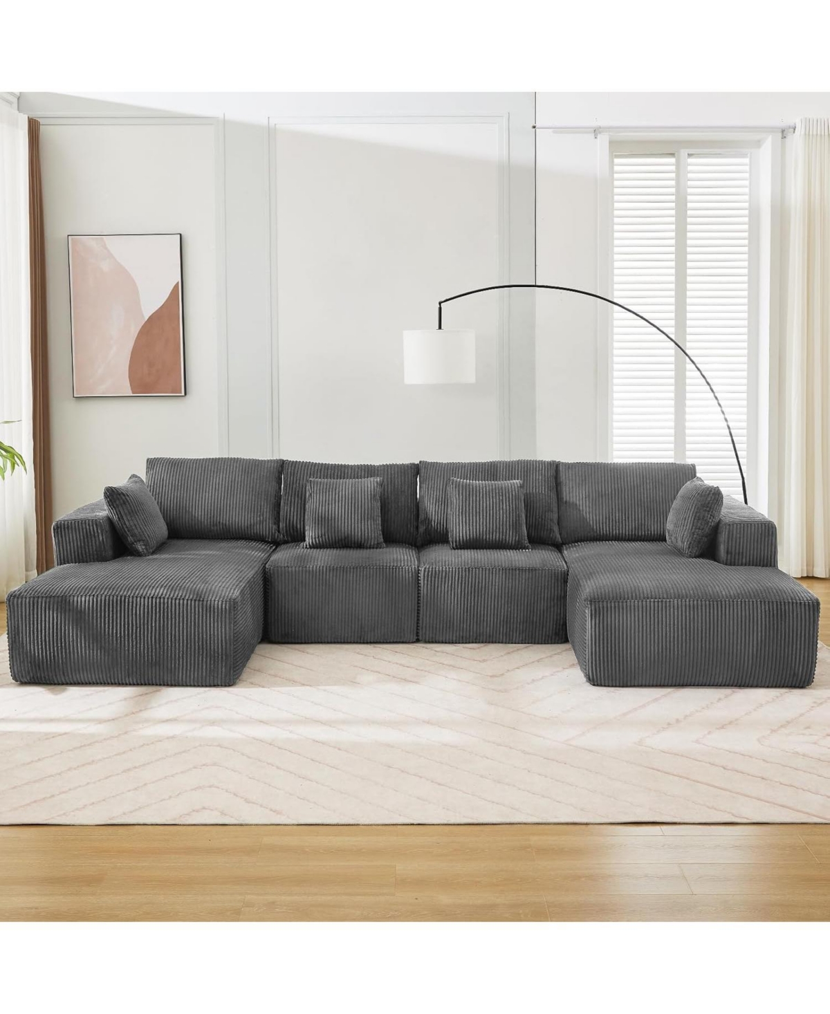 Click here for gaomon 137" Cloud Boneless Sectional Sofa  U-... prices