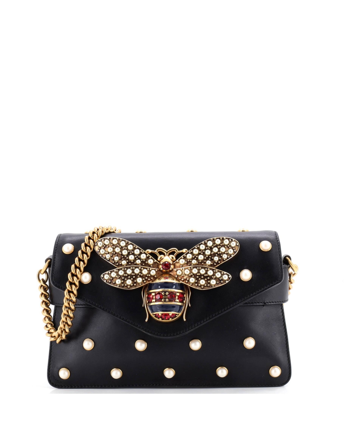 Click here for Pre-Owned Gucci Mini Broadway Pearly Bee Shoulder... prices