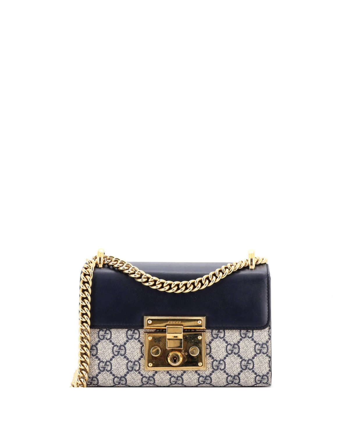 Click here for Pre-Owned Gucci Small Padlock Shoulder Bag Gg Coat... prices