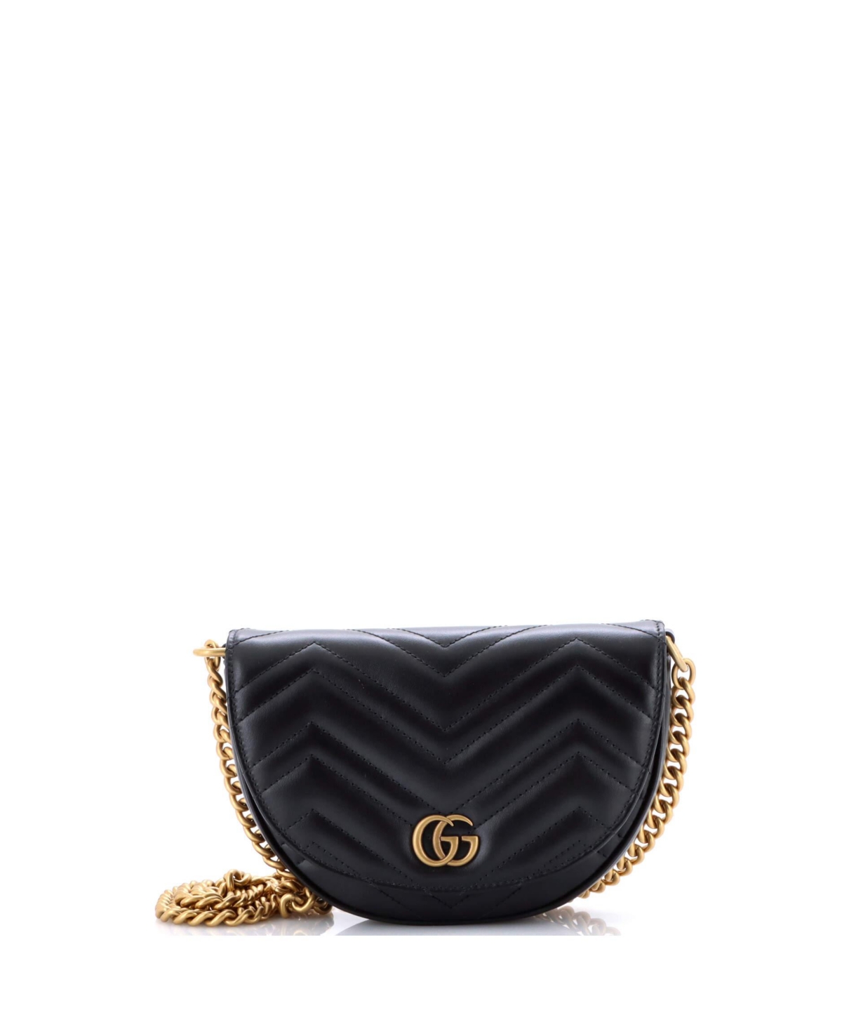 Click here for Pre-Owned Gucci Mini Gg Marmont Half Moon Flap Cro... prices