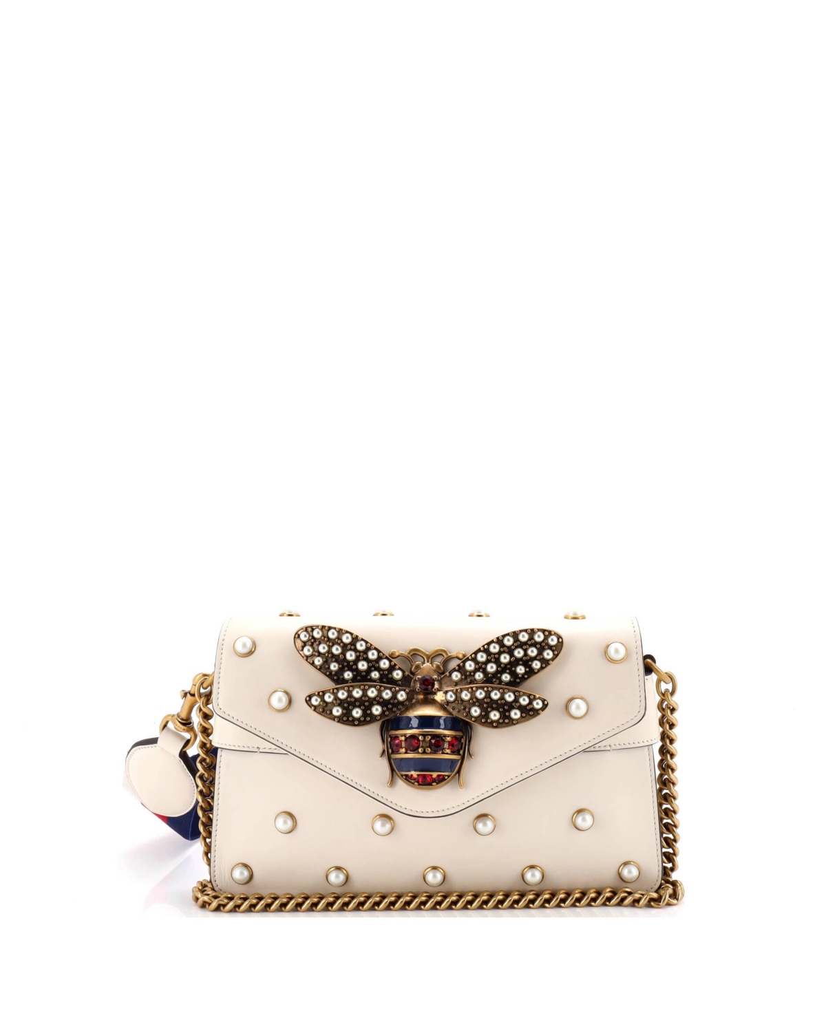 Click here for Pre-Owned Gucci Mini Broadway Pearly Bee Shoulder... prices
