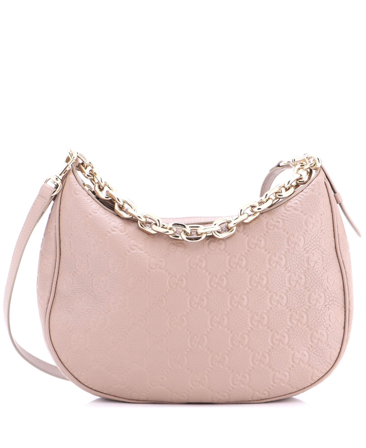 Click here for Pre-Owned Gucci Large Emblem Half Moon Shoulder Ba... prices