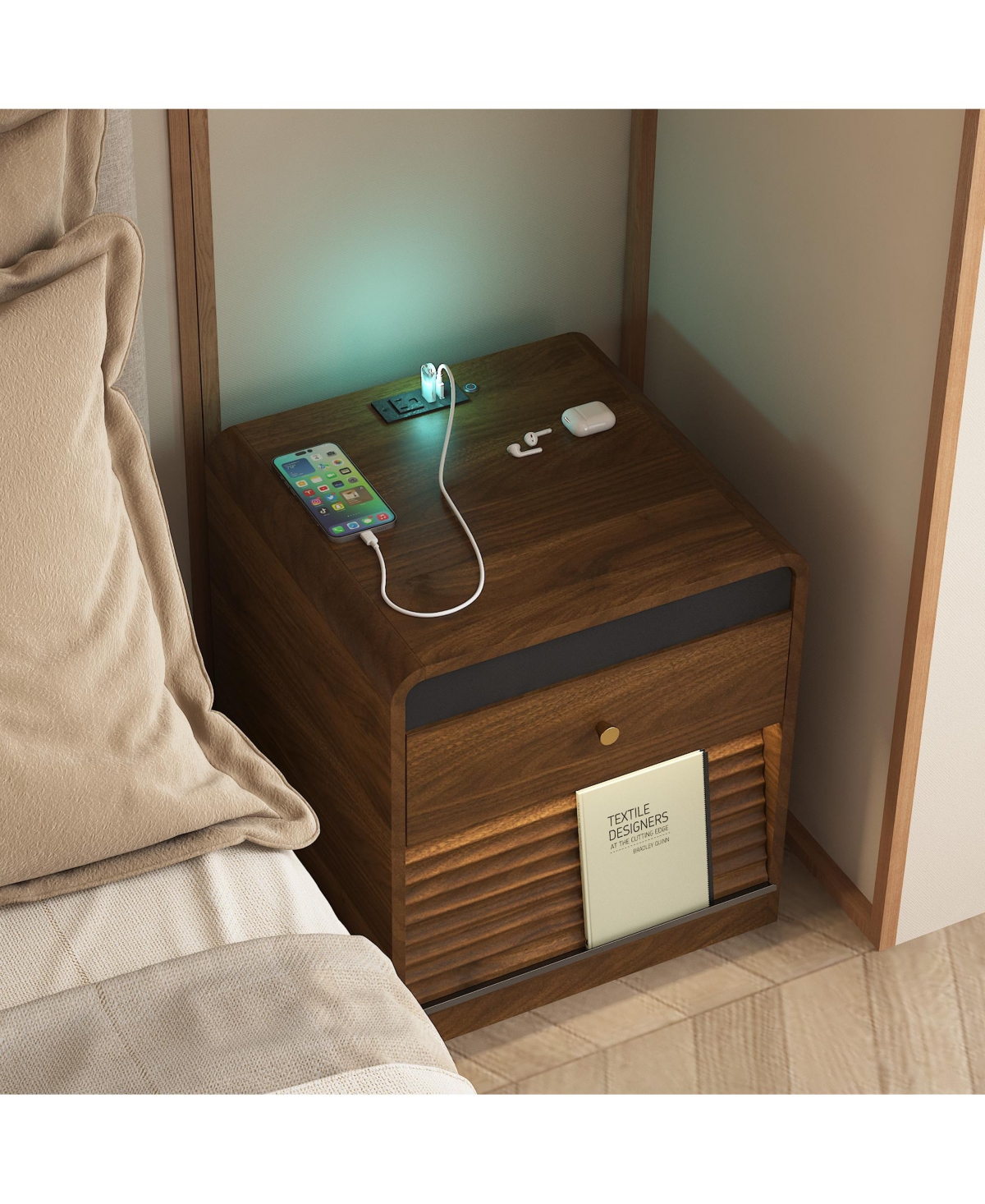 Click here for Rainsken Smart Nightstand with Charging Station an... prices