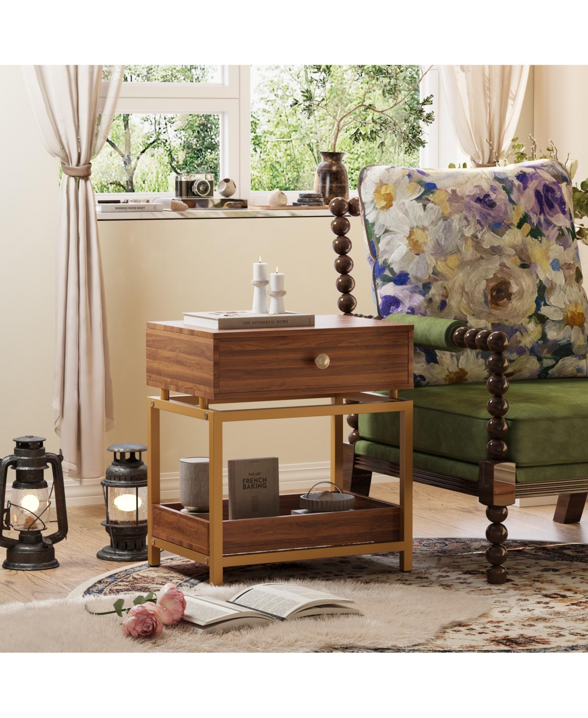 Click here for Rainsken Nightstand with Drawer and Open Shelf  So... prices