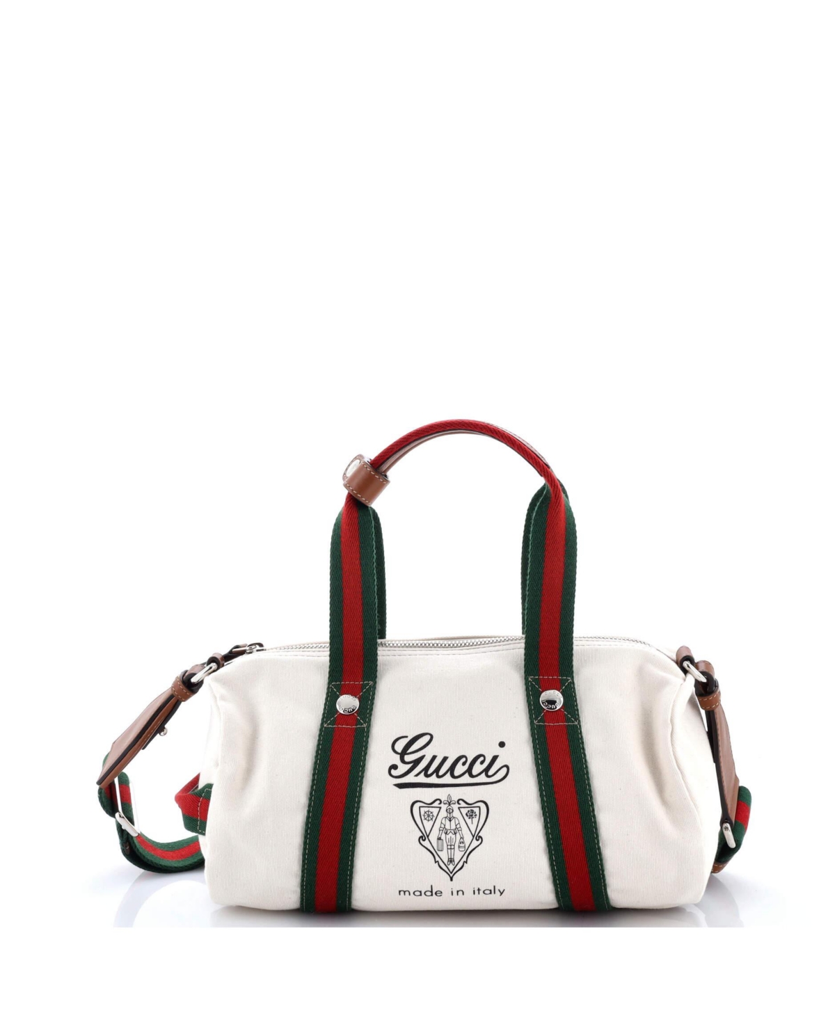 Click here for Pre-Owned Gucci Small Crest Duffle Printed Canvas... prices