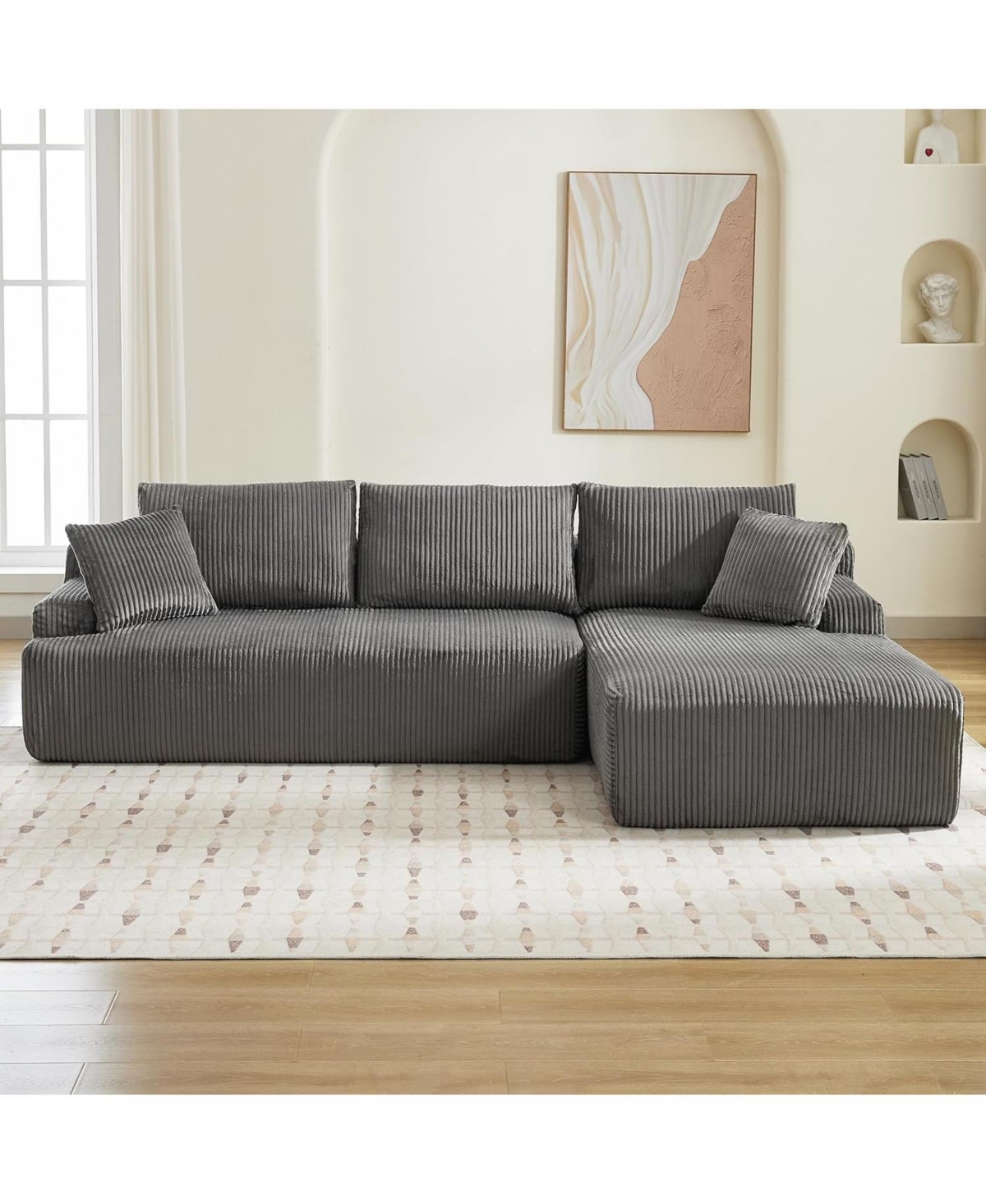 Click here for gaomon 106" Modular Sectional Sofa  Corduroy... prices