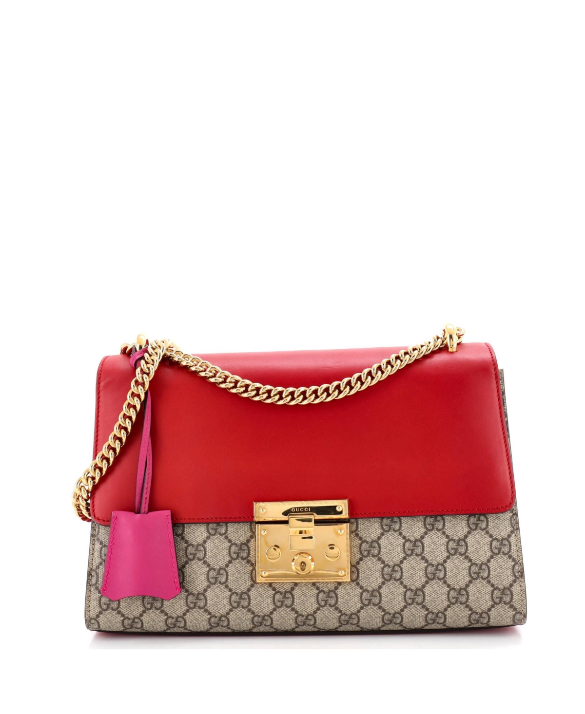 Click here for Pre-Owned Gucci Medium Padlock Shoulder Bag Gg Coa... prices