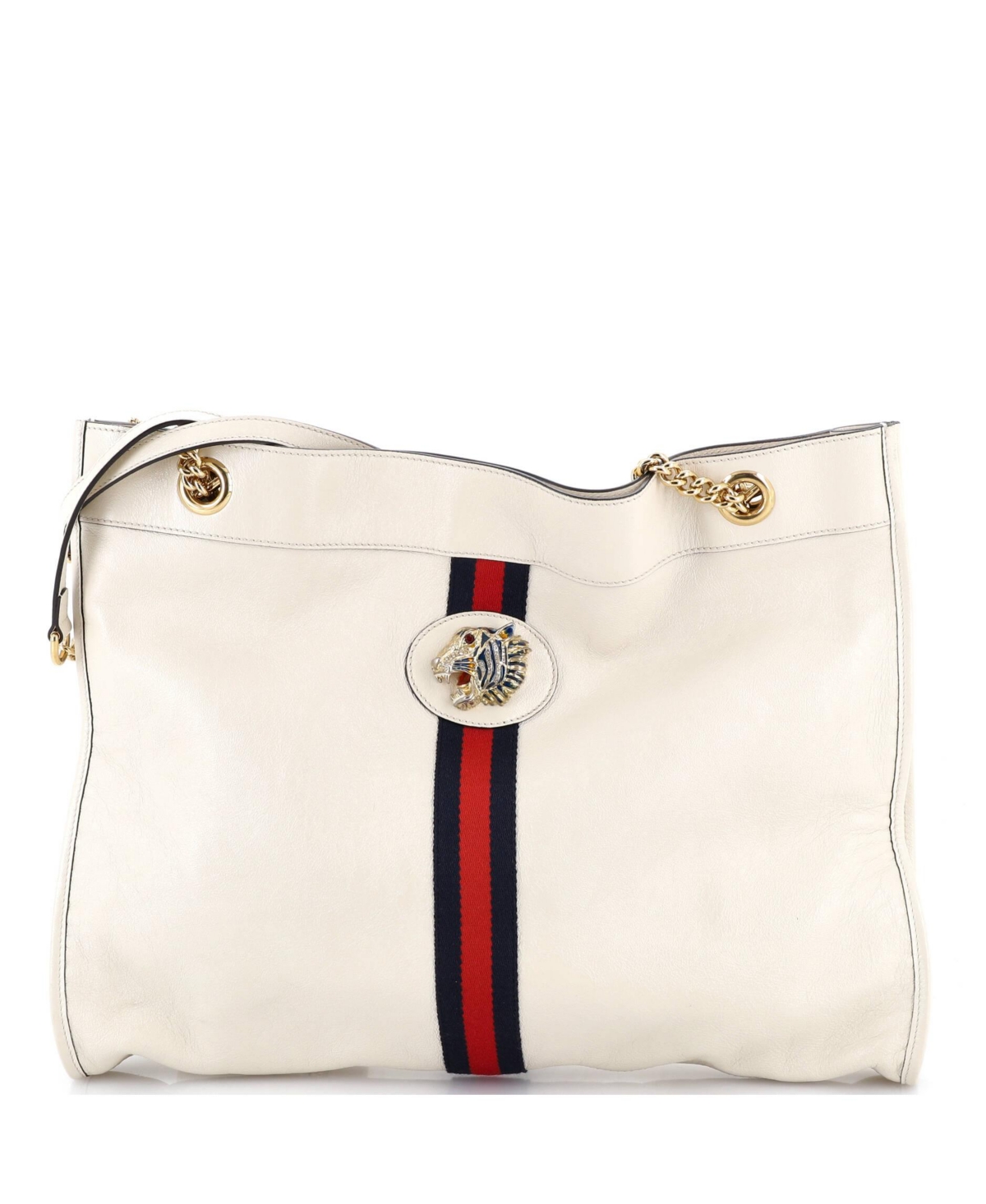 Click here for Pre-Owned Gucci Large Rajah Chain Tote Leather - W... prices