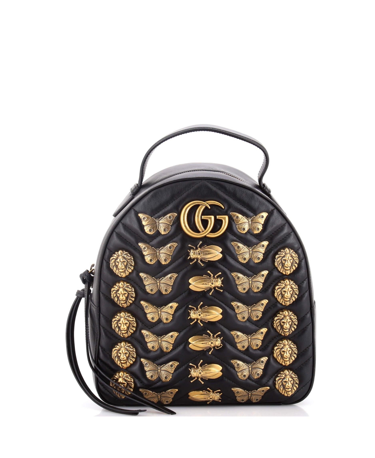 Click here for Pre-Owned Gucci Small Gg Marmont Backpack Embellis... prices