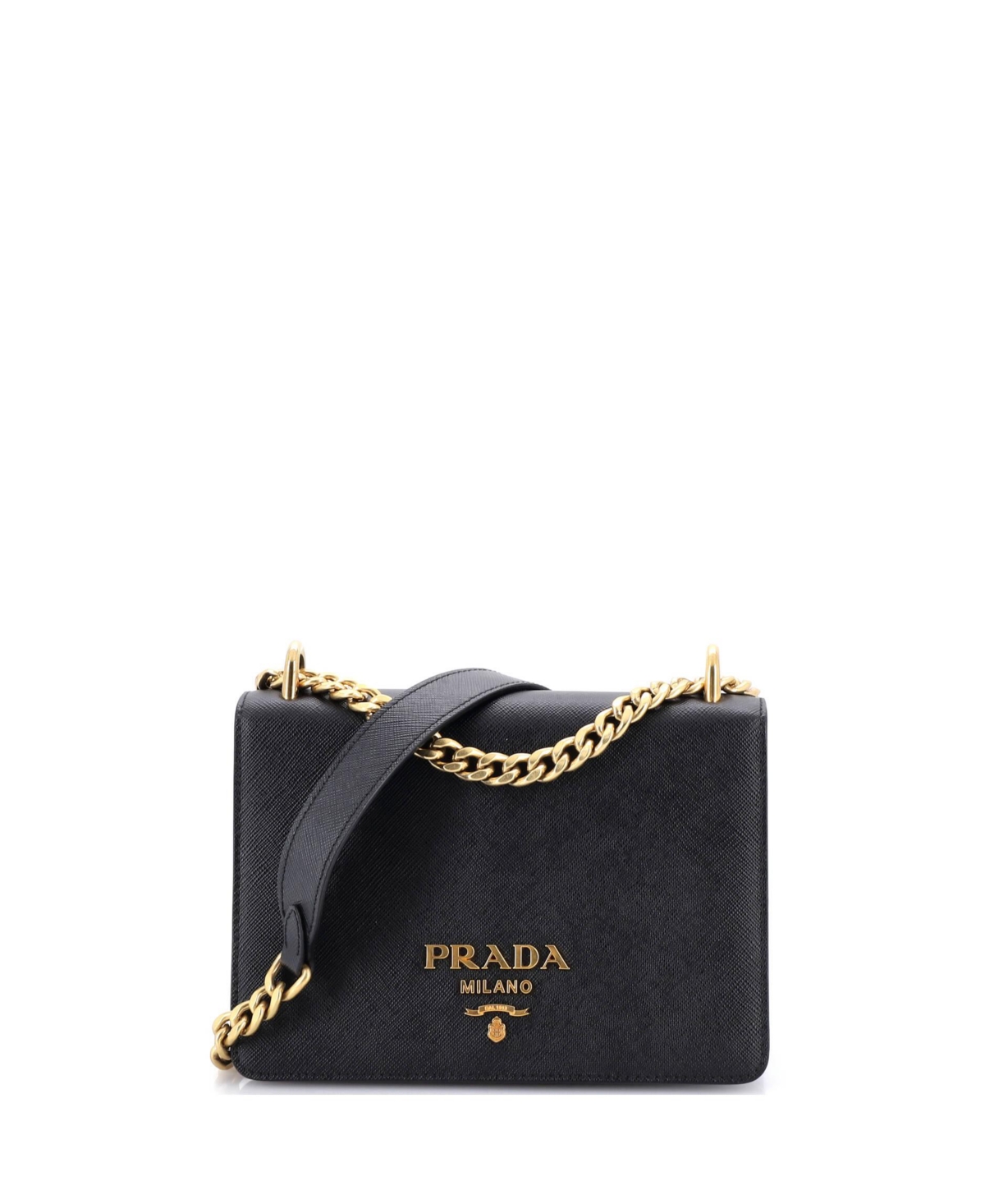 Click here for Pre-Owned Prada Small Chain Flap Bag Saffiano Leat... prices