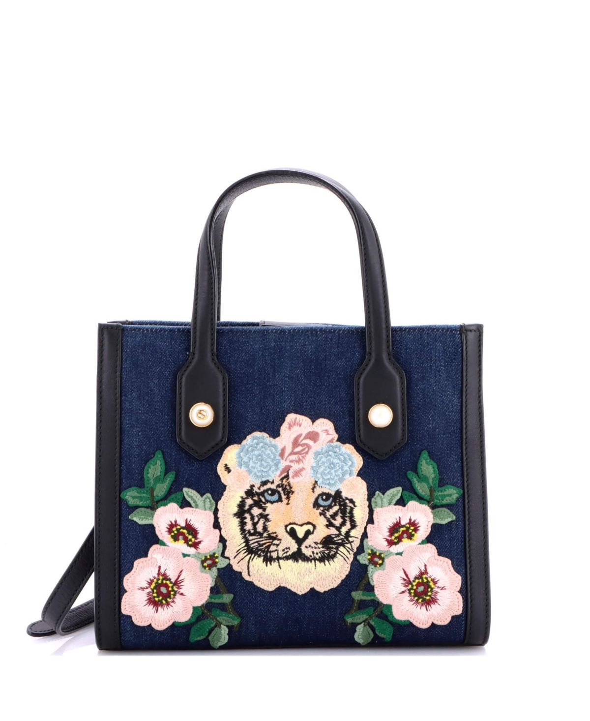 Click here for Pre-Owned Gucci Small Tiger Pearl Tote Embroidered... prices