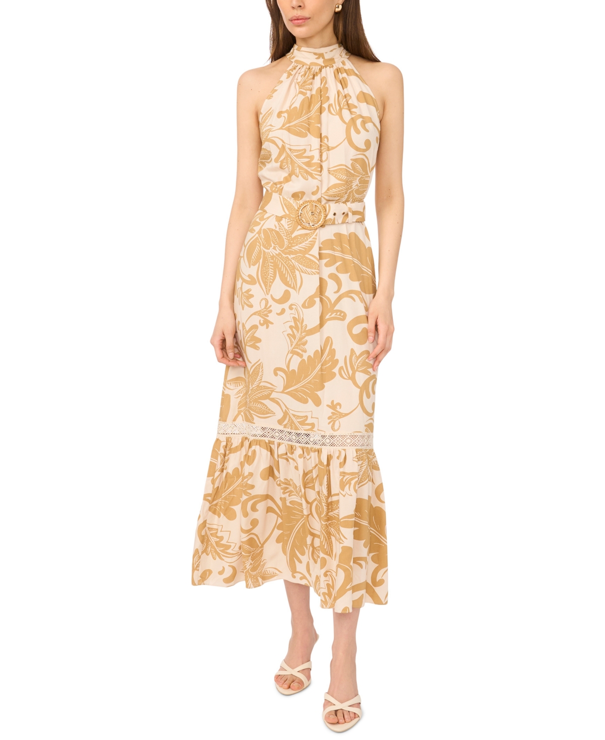 Click here for Msk Womens Halter Neck Tiered Maxi Dress with Belt... prices