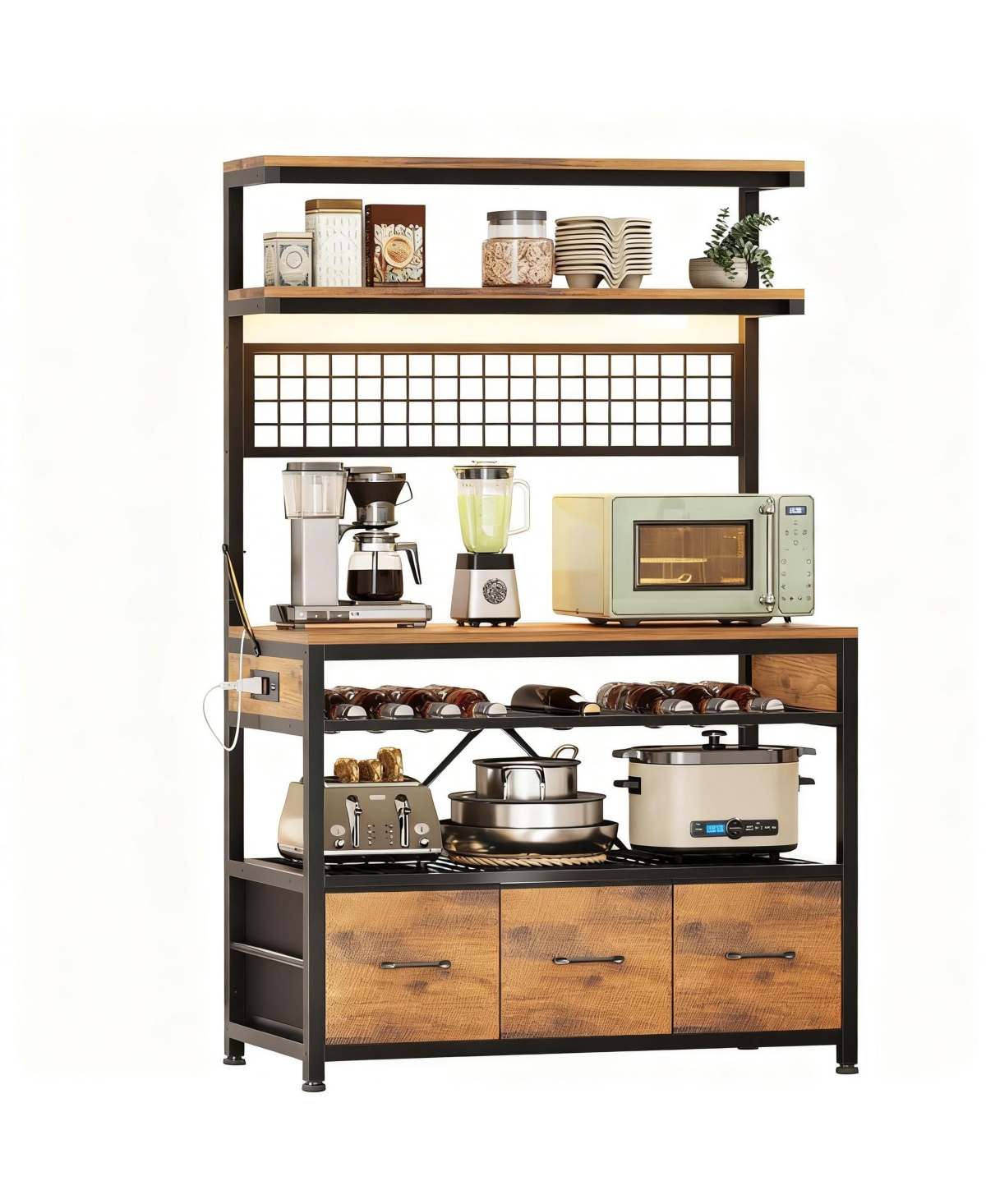 Click here for Yigii Large shelve with Storage Drawers Microwave... prices