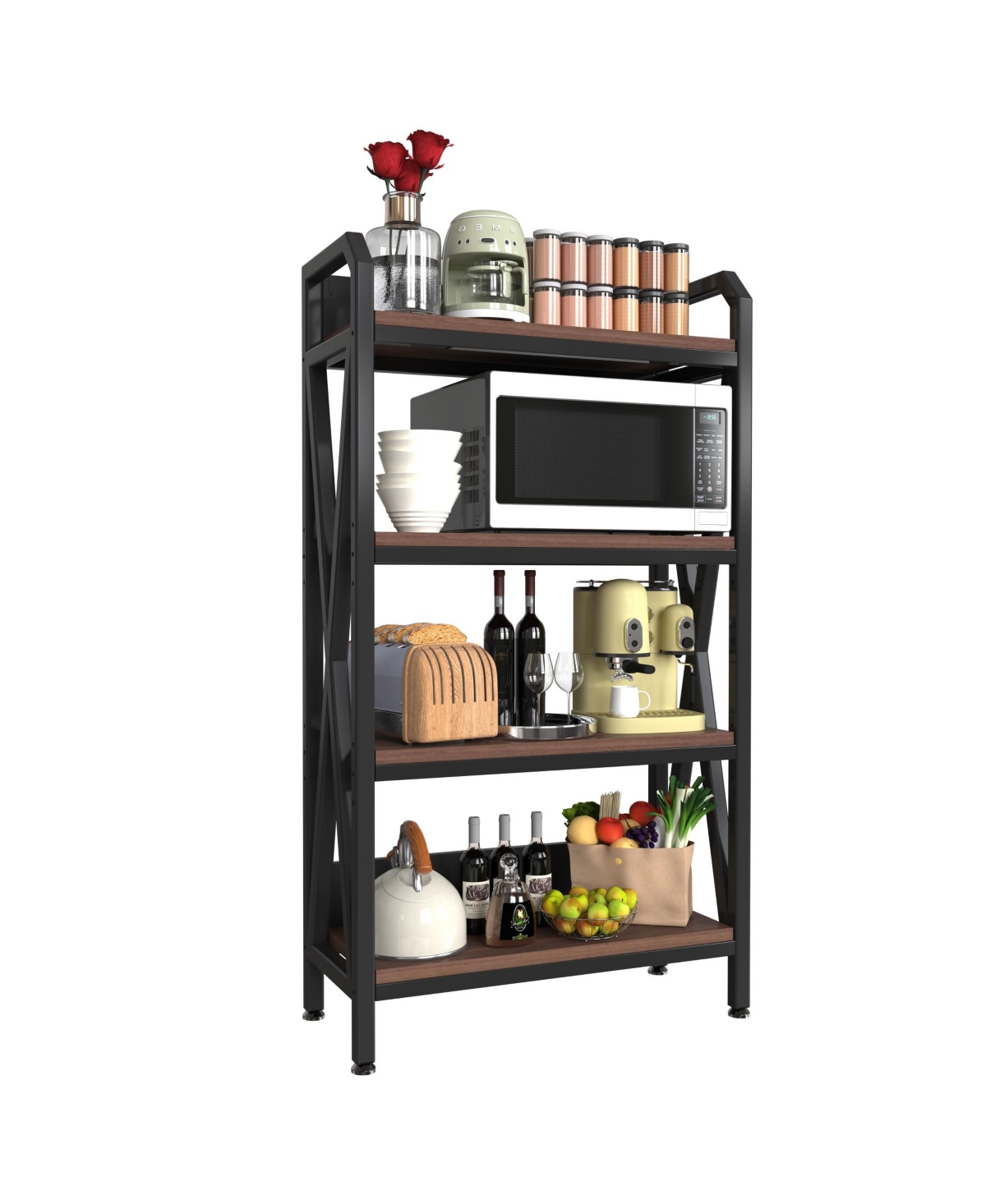 Click here for Rainsken 4-Level Storage Shelves - Metal and Woode... prices