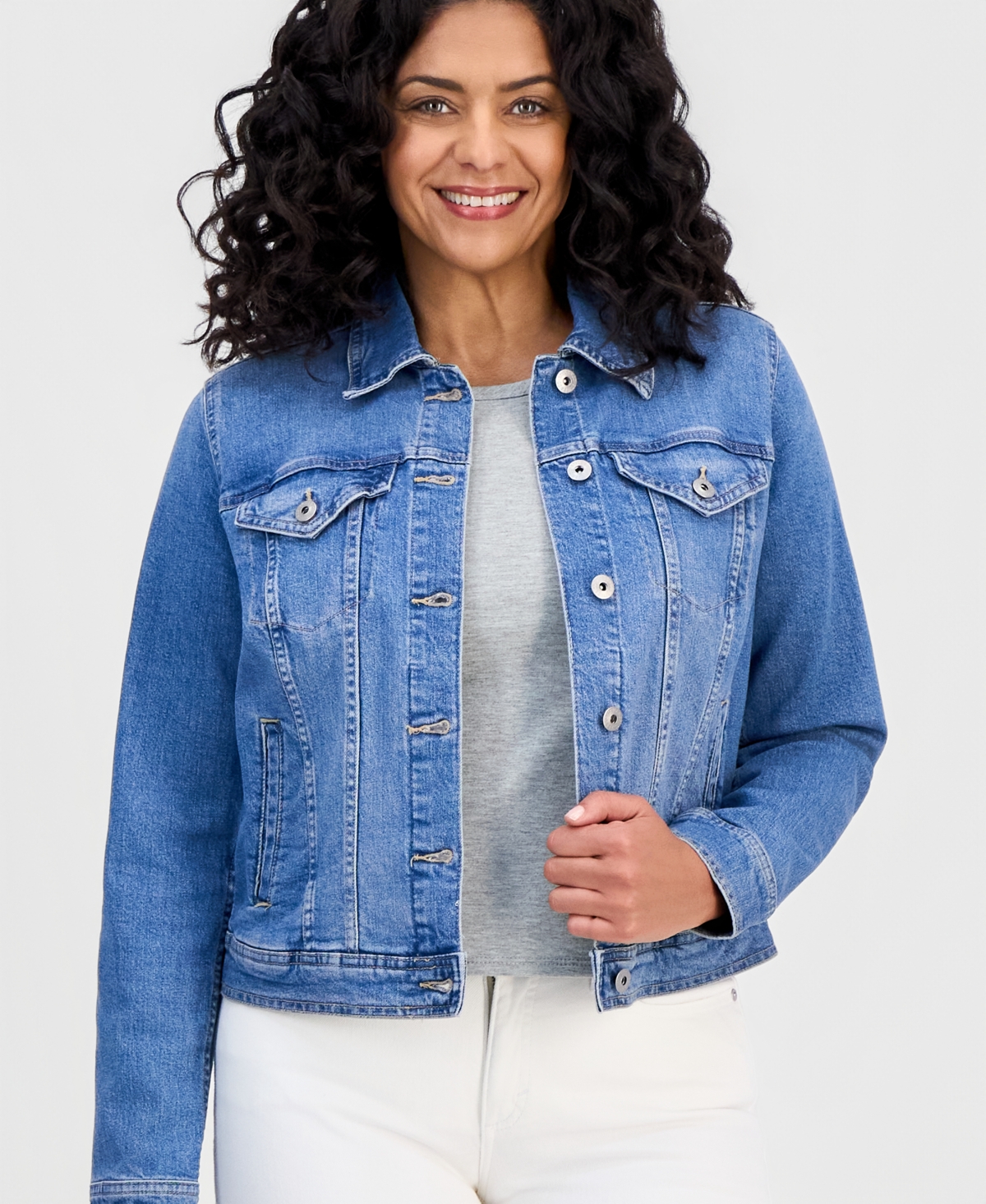 Click here for Style & Co Womens Classic Denim Jacket  Created fo... prices