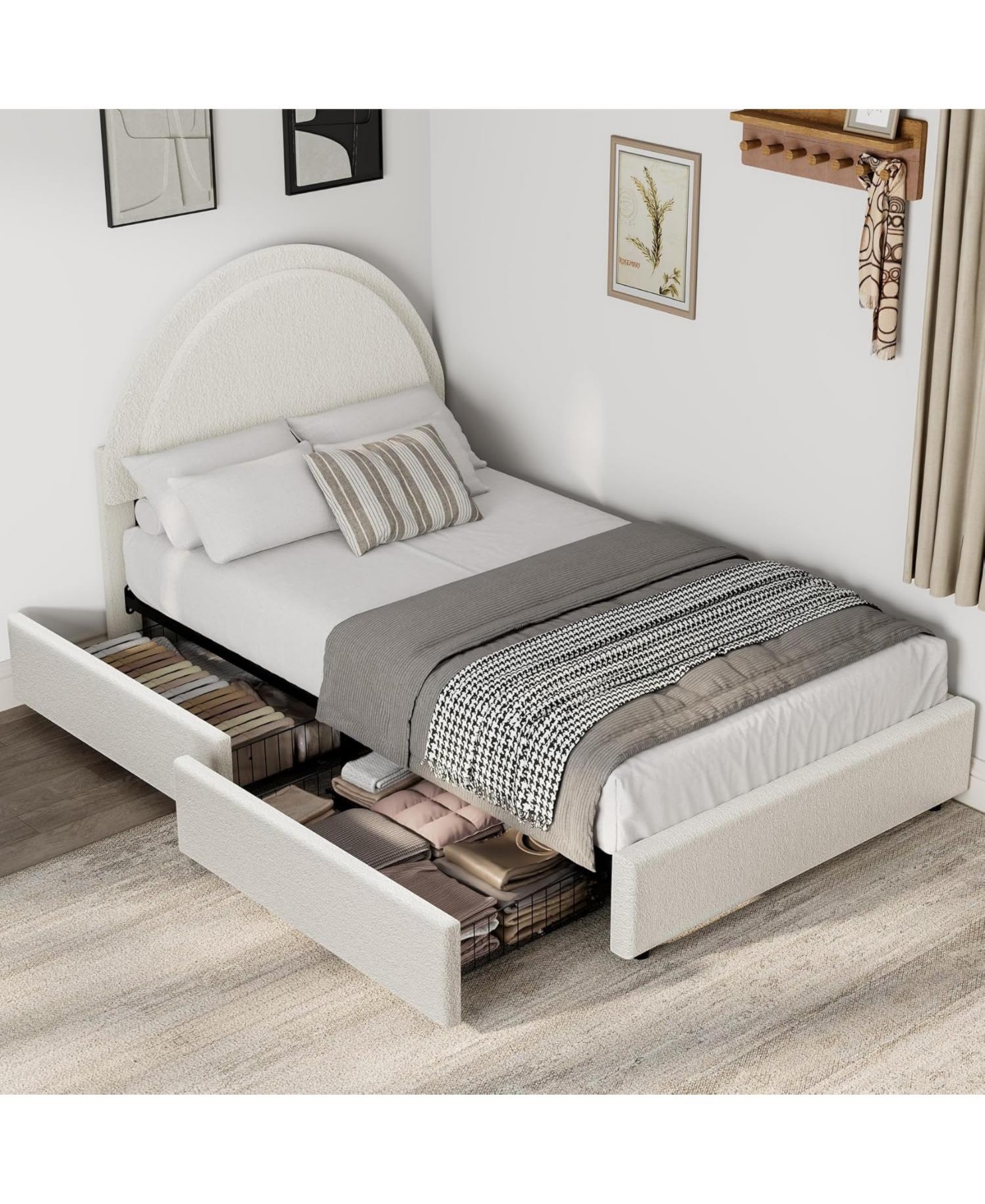 Click here for gaomon Bed Frame Storage Drawers Upholstered Boucl... prices