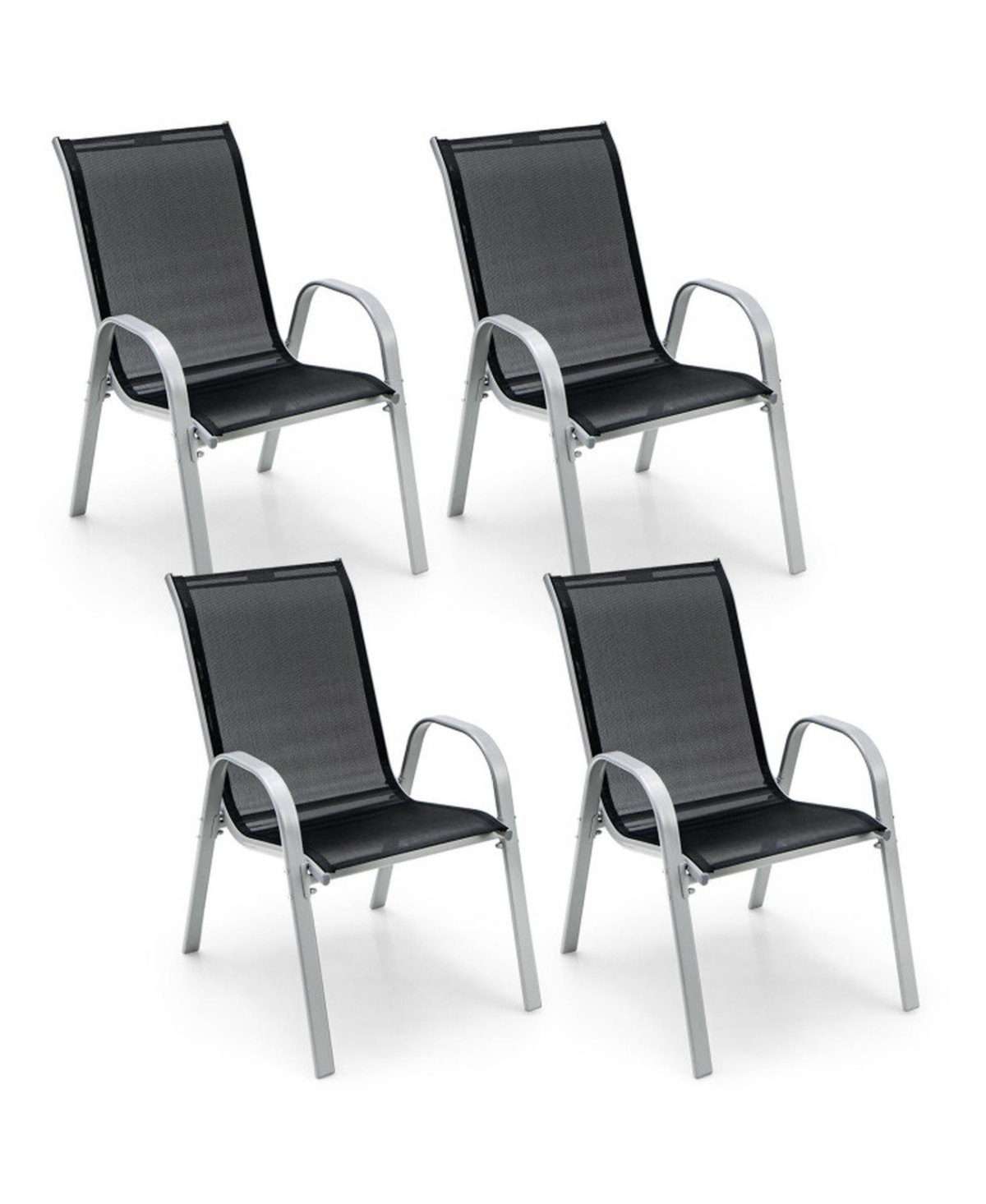 Click here for Gouun Set of 4 Stackable Outdoor Dining Chairs wit... prices