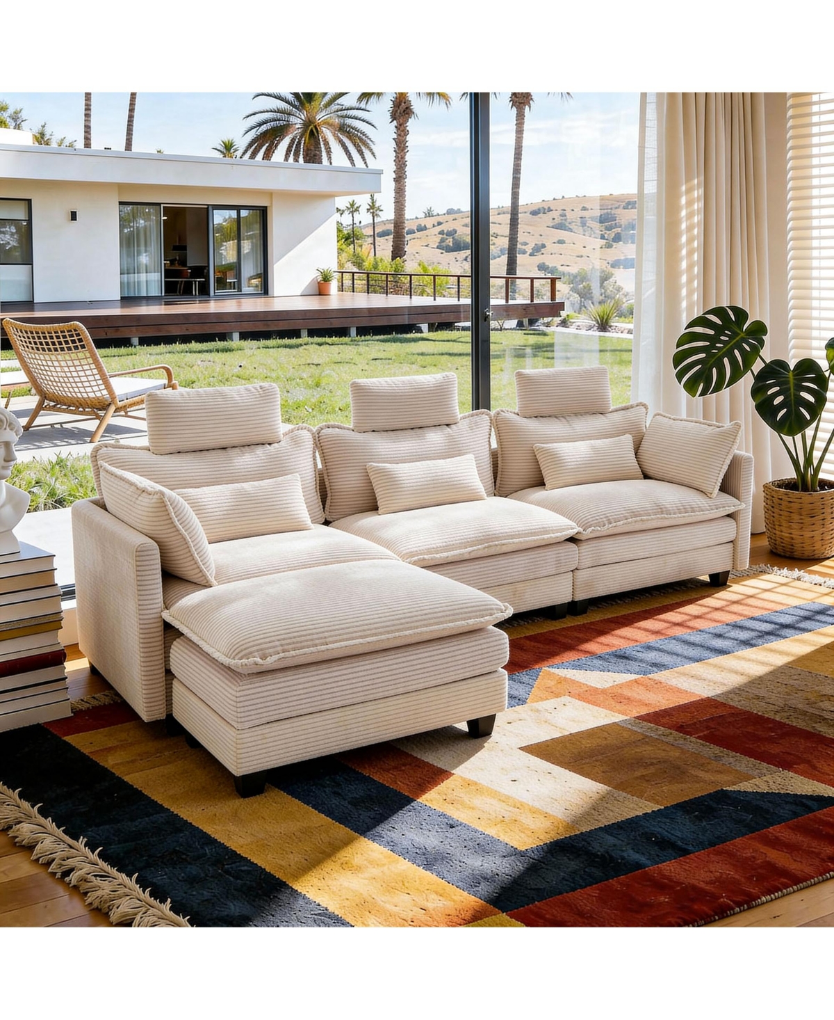 Click here for Homsee 4-Piece L-Shaped Sectional Sofa with 8 Pill... prices