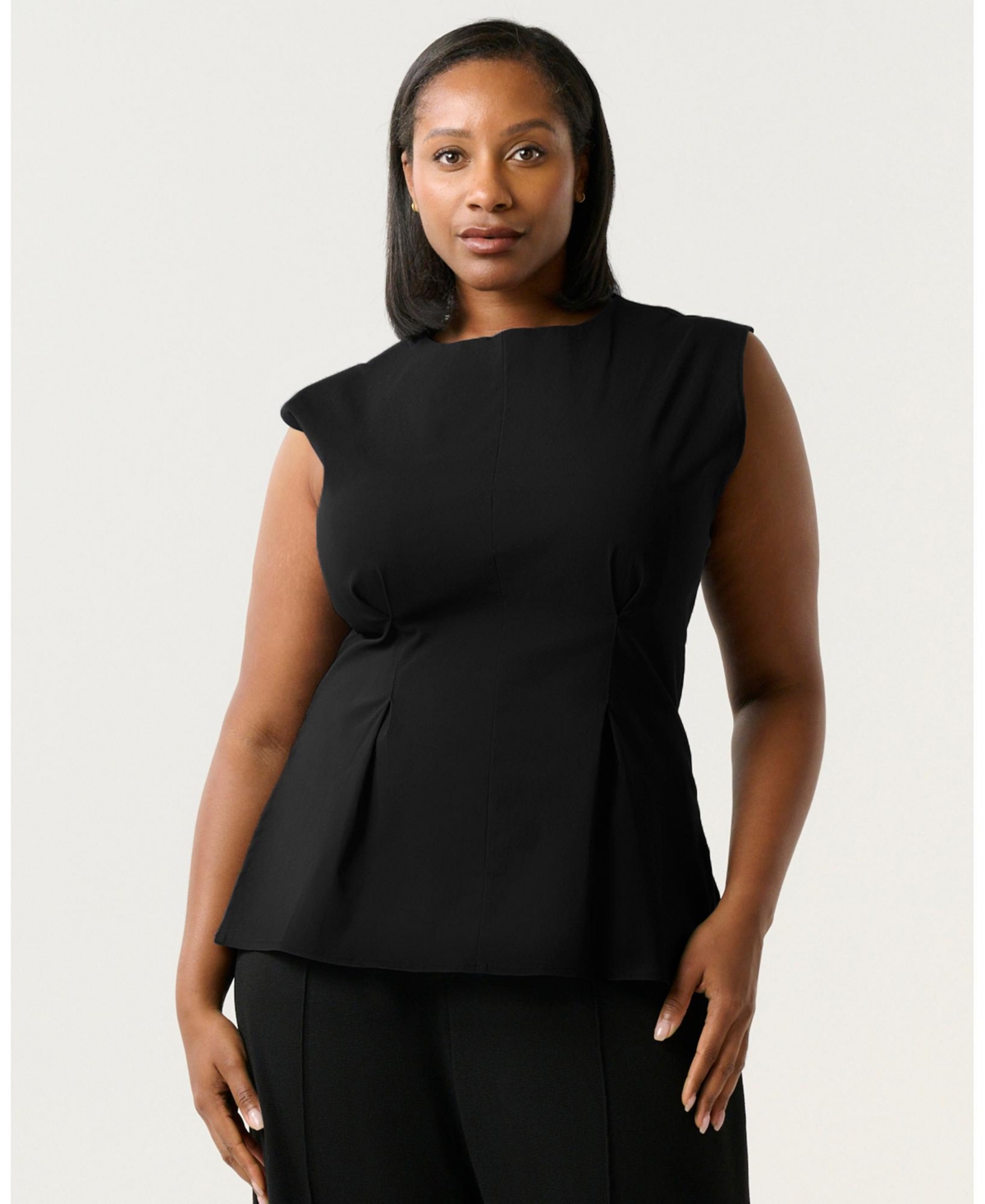 Click here for Estelle Womens Plus size Hallie High-Neck Sleevele... prices