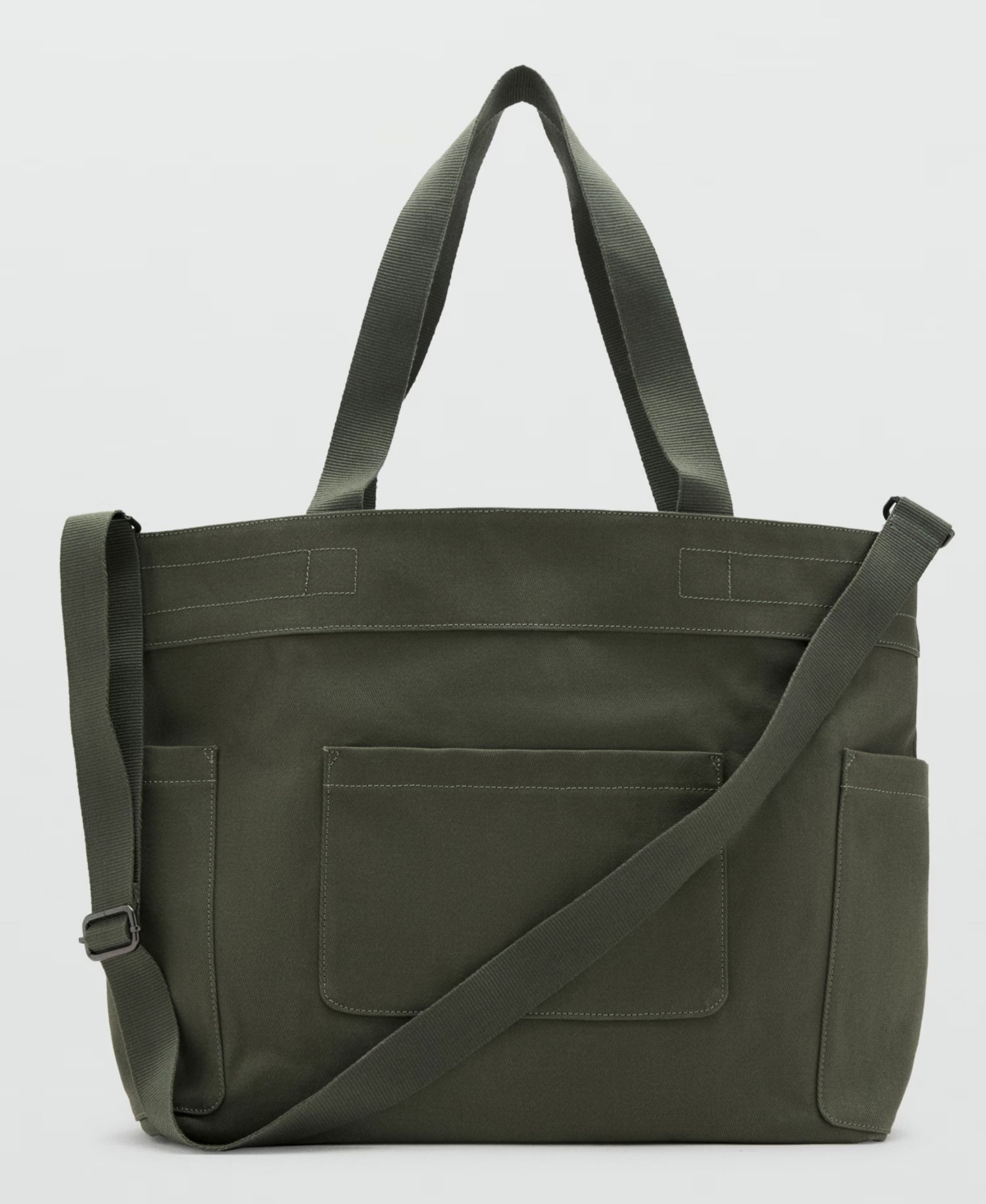 Click here for Mango Mens Pockets Cotton Tote Bag - Khaki prices
