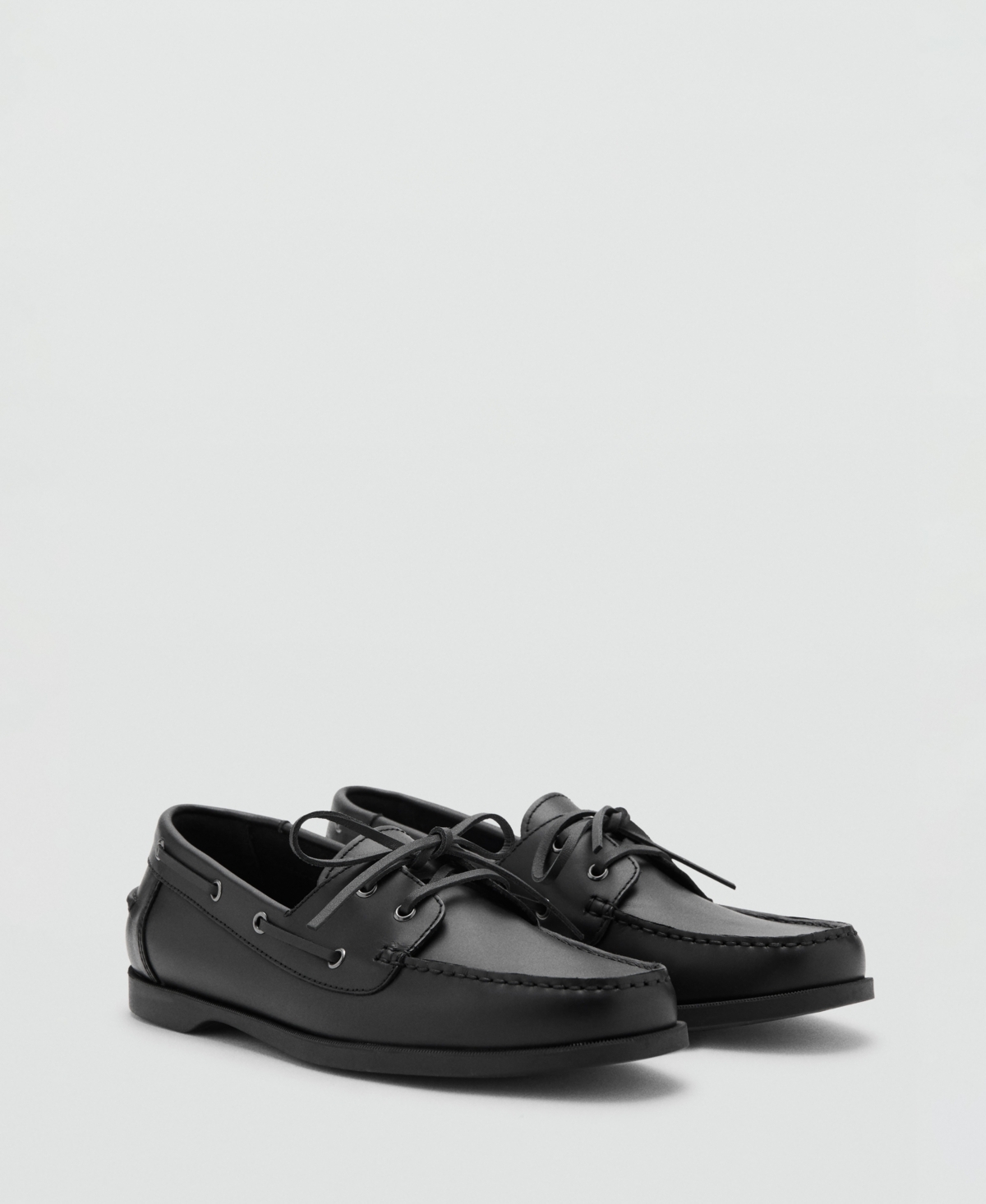 Click here for Mango Mens Leather Nautical Shoes - Black prices