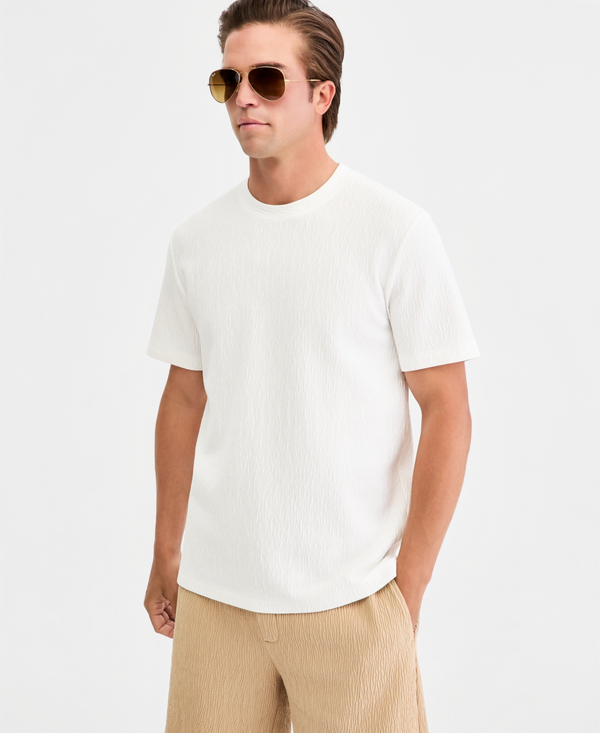 Click here for Hugo by Hugo Boss Mens Deno T-Shirt - Natural prices