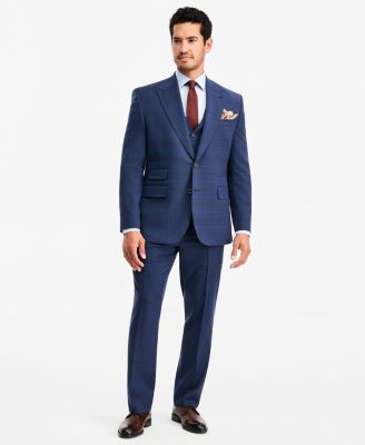 Click here for Tayion Collection Mens Classic Fit Blue Red Plaid... prices