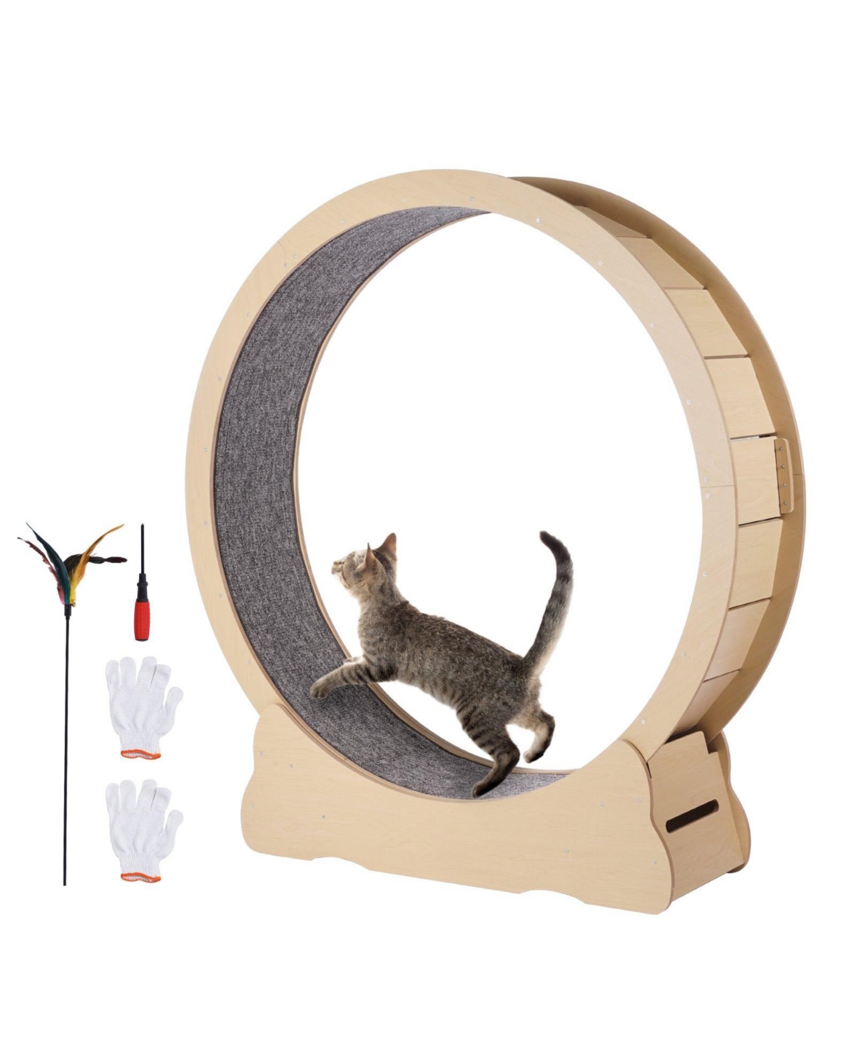 Click here for Cozito 52" Wooden Cat Exercise Wheel with Det... prices