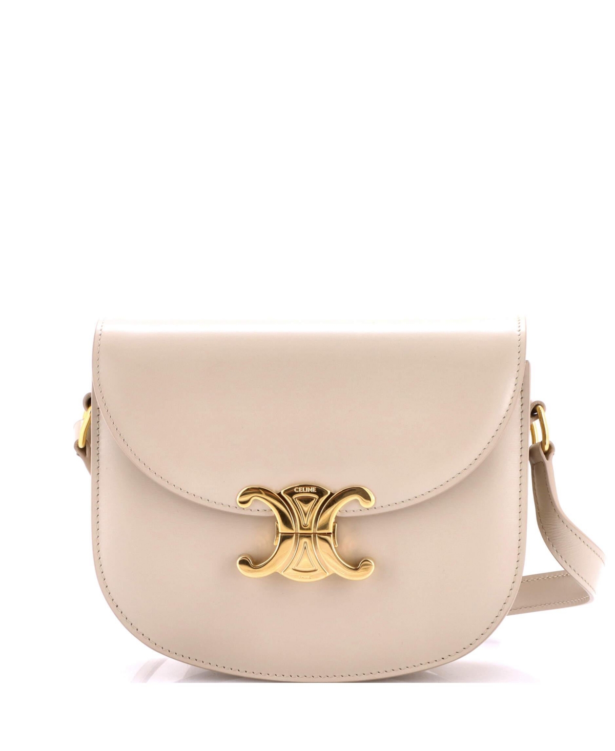 Click here for Pre-Owned Celine Triomphe Besace Clea Flap Bag Lea... prices
