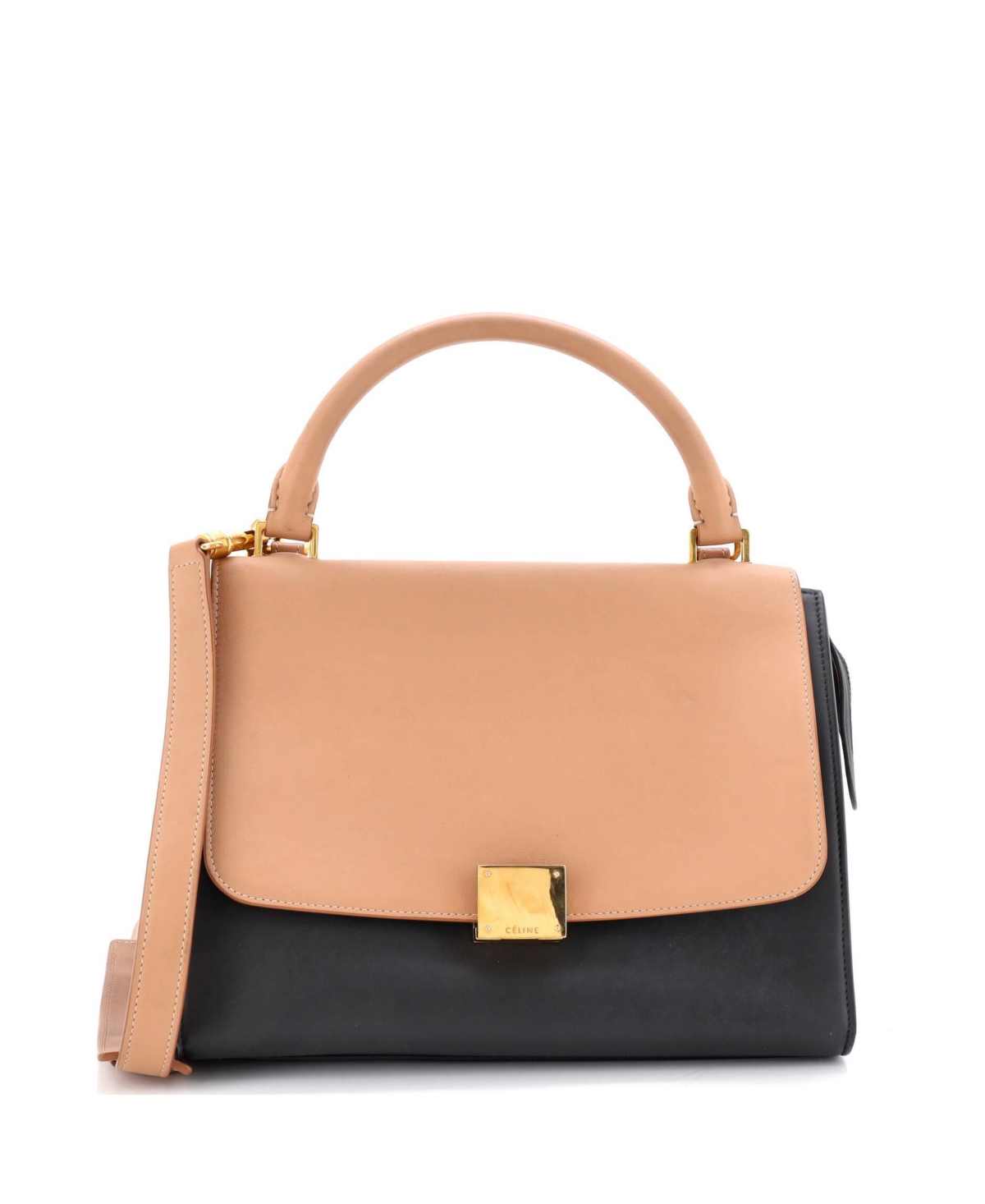 Click here for Pre-Owned Celine Small Tricolor Trapeze Bag Leathe... prices