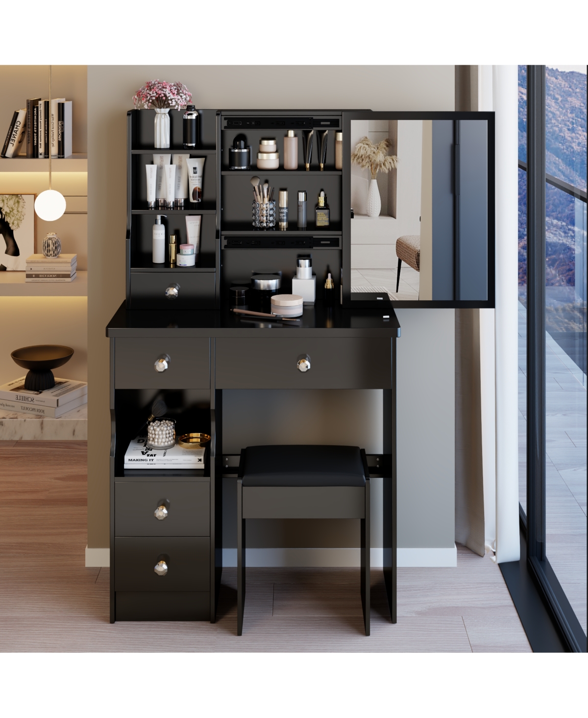 Click here for Flynama Modern Neutral Nightstand with Storage Spa... prices