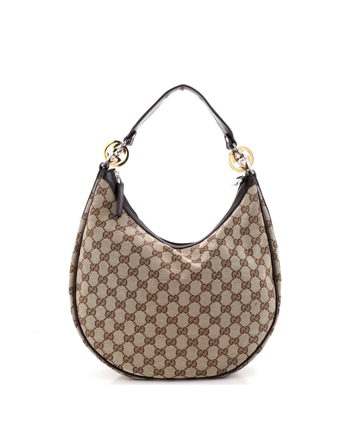 Click here for Pre-Owned Gucci Medium Twins Hobo Gg Canvas - Brow... prices