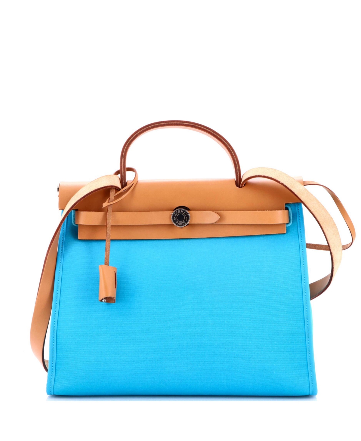 Click here for Pre-Owned HERMES 31 Herbag Zip Verso Leather and T... prices