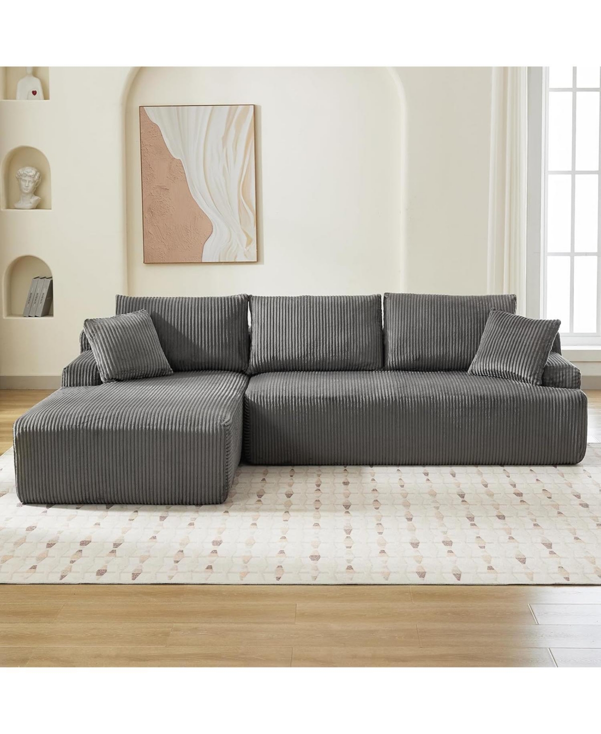 Click here for gaomon 106 Modular Sectional Sofa  Corduroy Cloud... prices