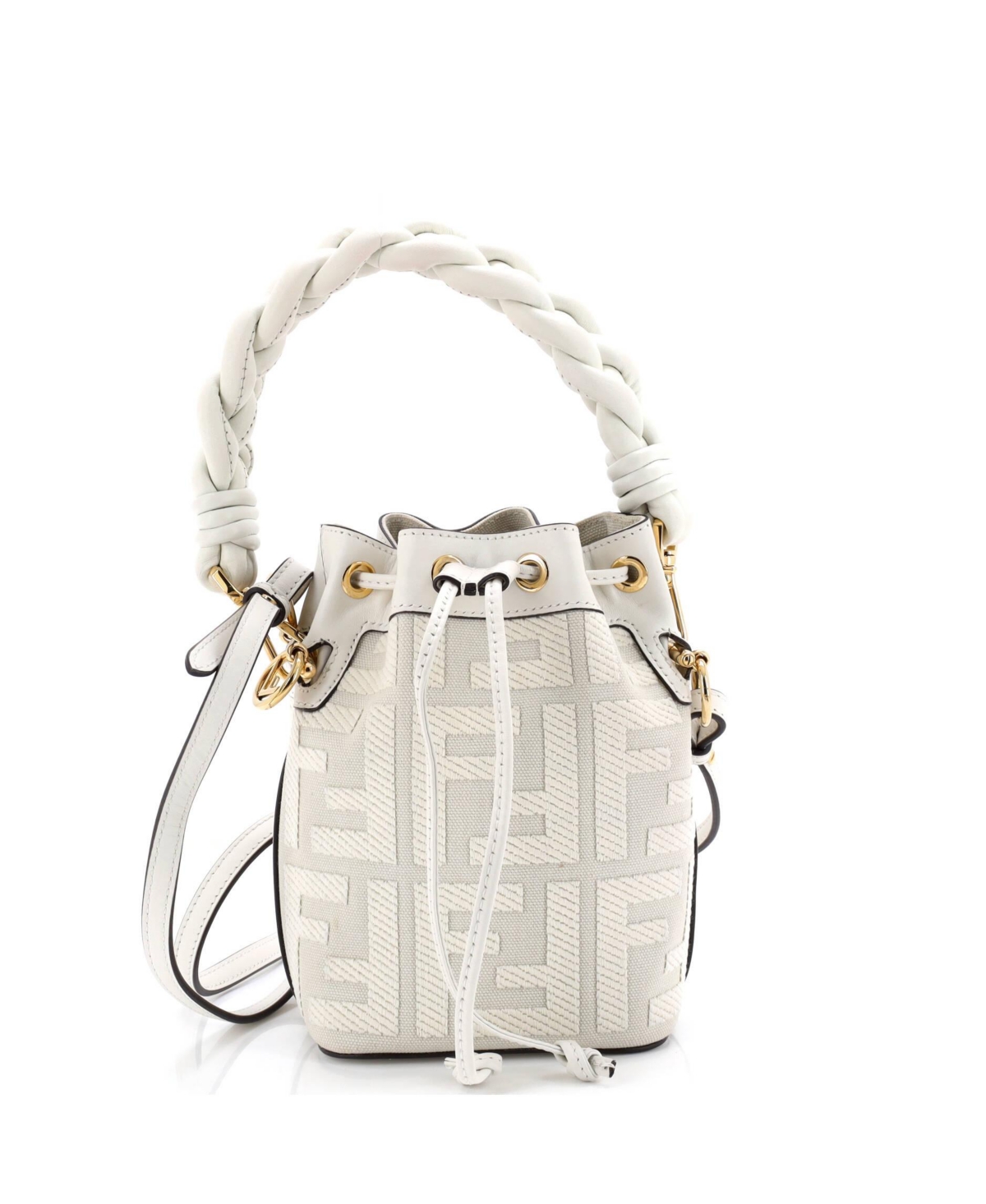 Click here for Pre-Owned Fendi Mini Woven Handle Mon Tresor Bucke... prices