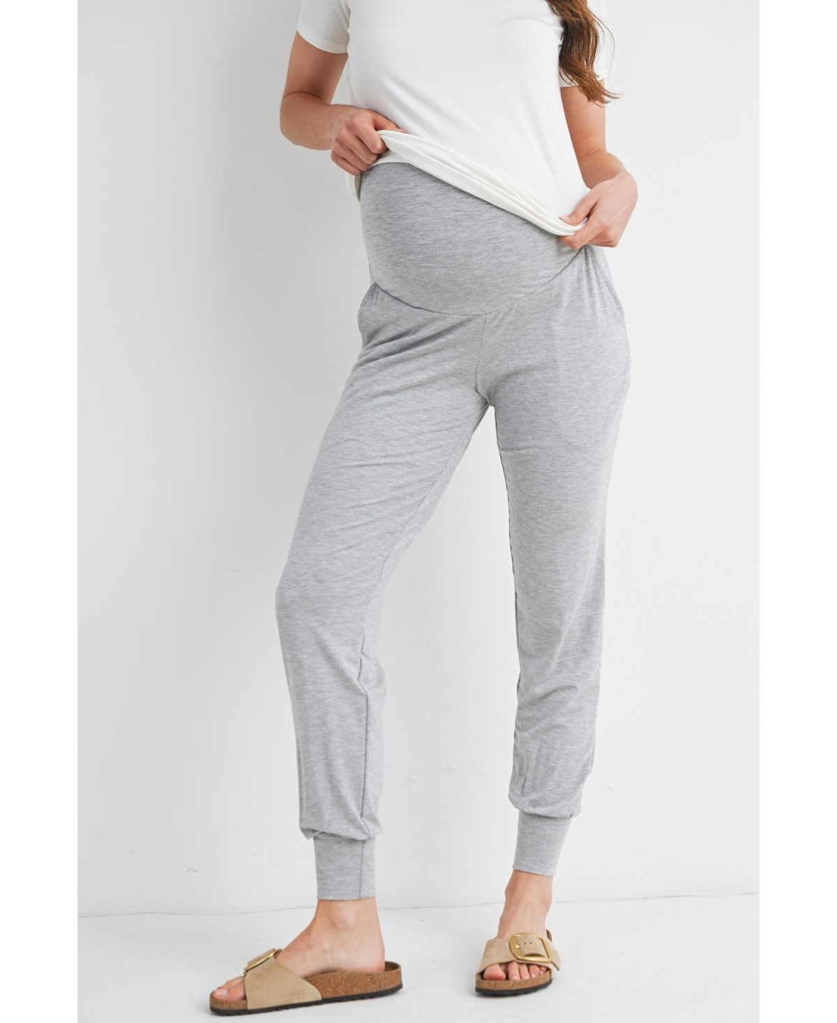 Click here for Hello Miz Maternity Over-the-Belly Pull-On Joggers... prices