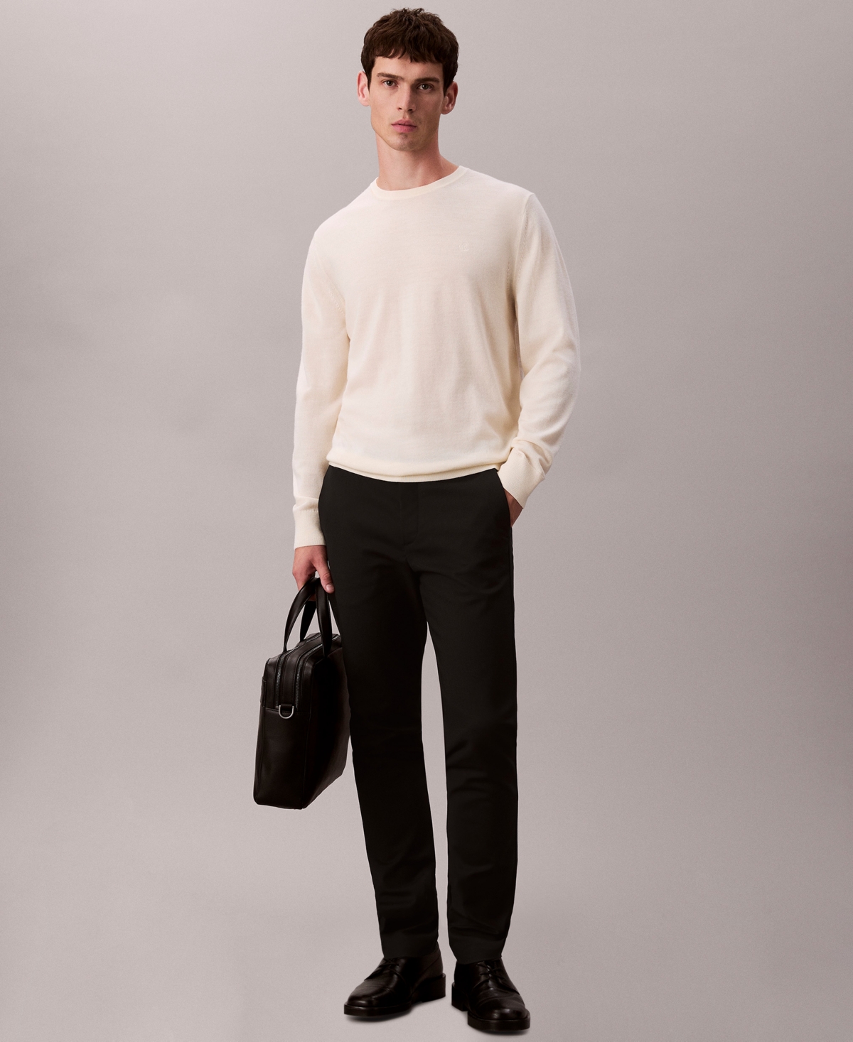 Click here for Calvin Klein Mens Slim Stretch Cotton Pants - Blac... prices