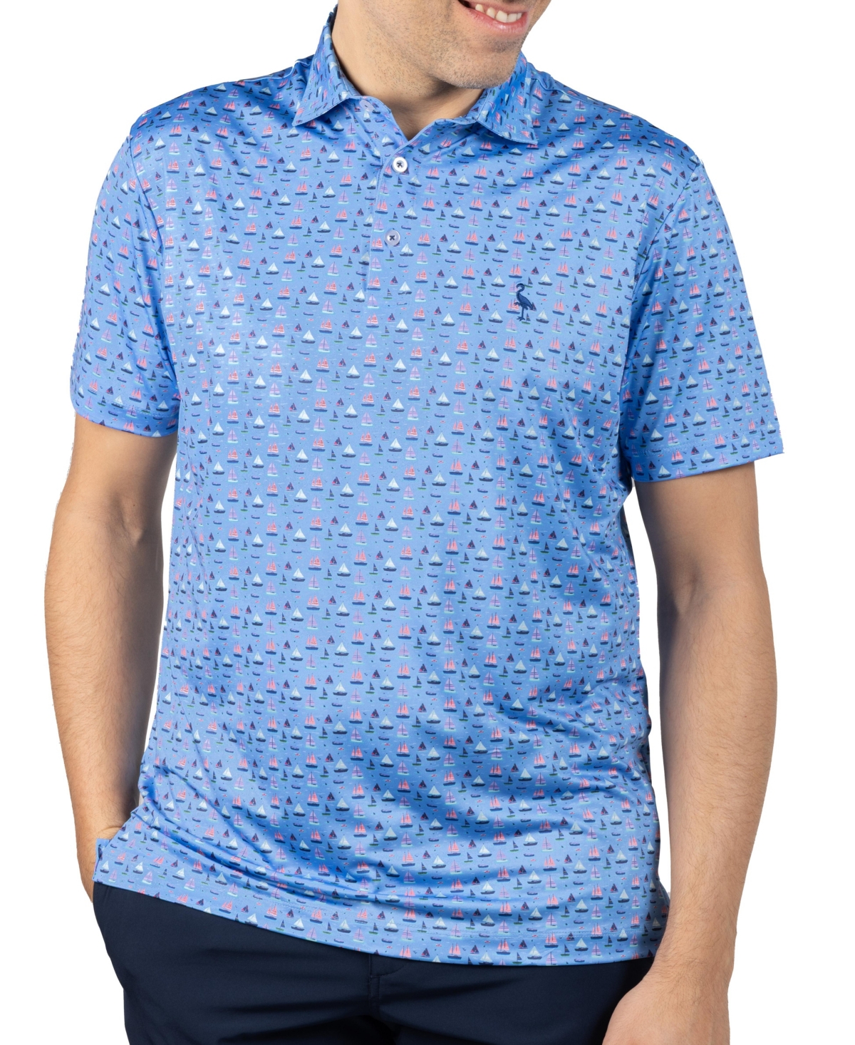Click here for Tailorbyrd Mens On the Sea Printed Performance Pol... prices