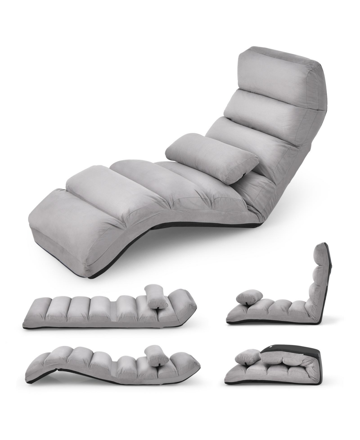 Click here for Sugift Folding Lazy Sofa Chair with Detachable Pil... prices