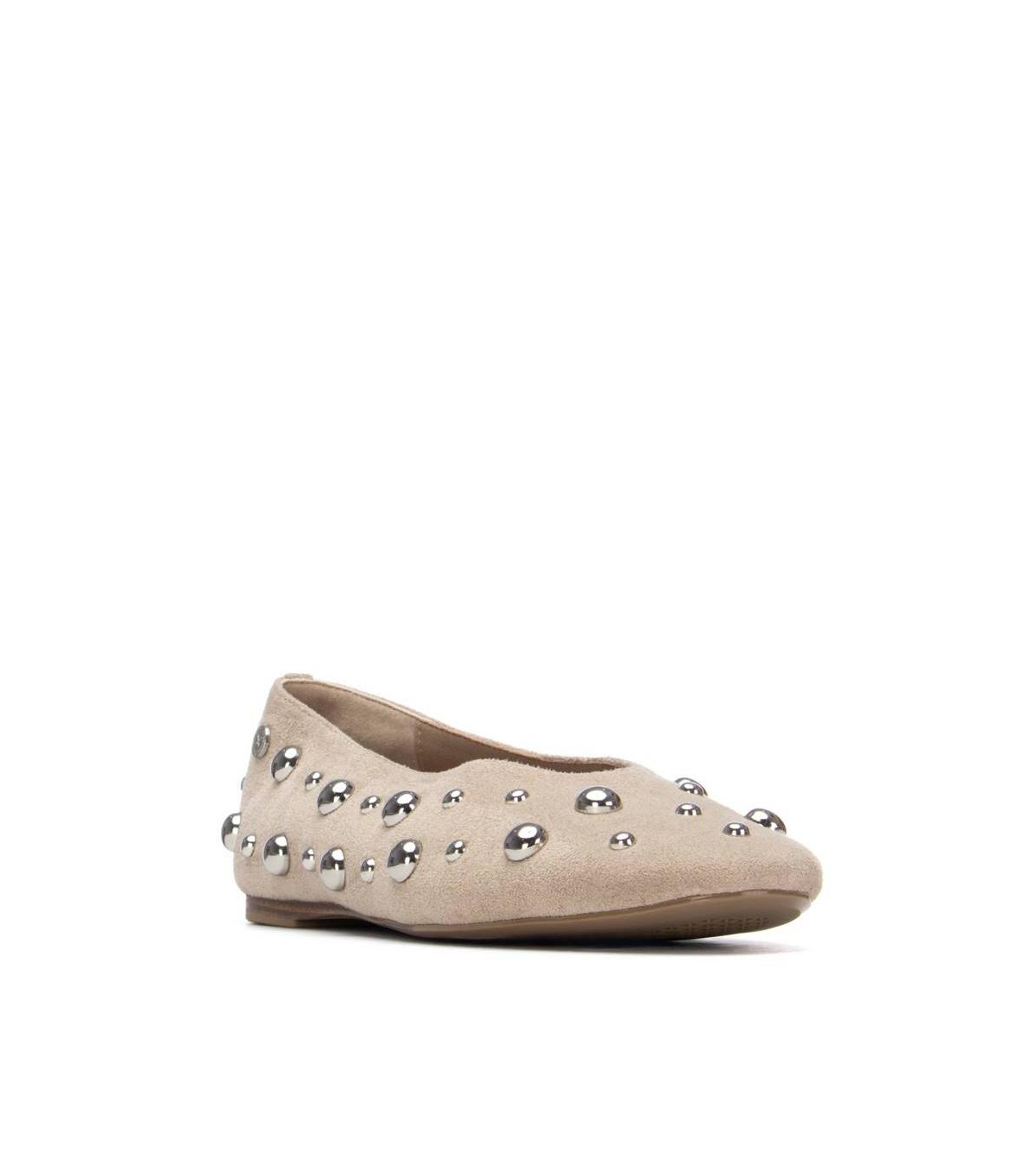 Click here for Xti Womens Suede Studded Ballet Flats - Taupe prices