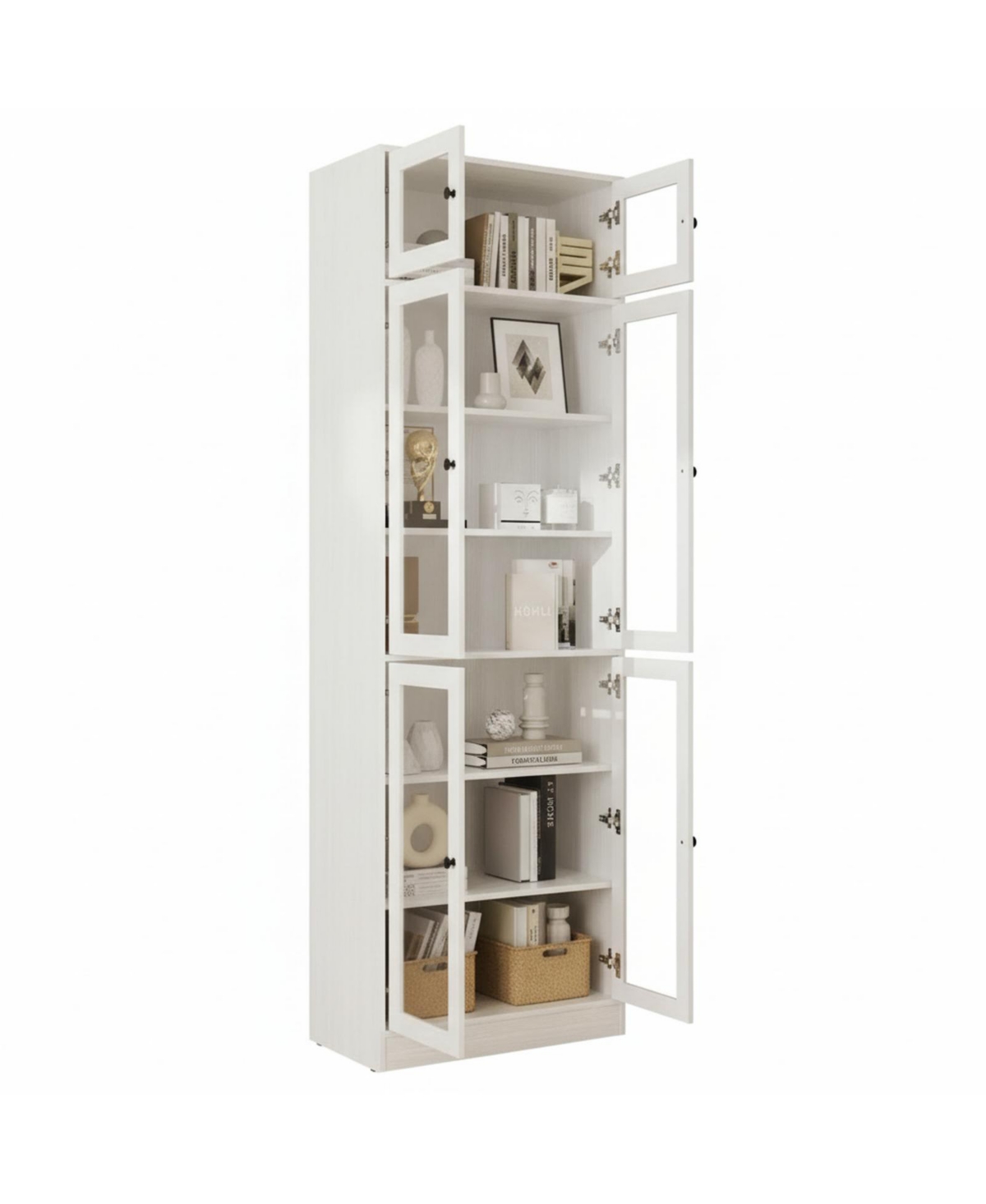 Click here for Yigii 85.5" H 7 Tier Bookshelf with Glass Doo... prices